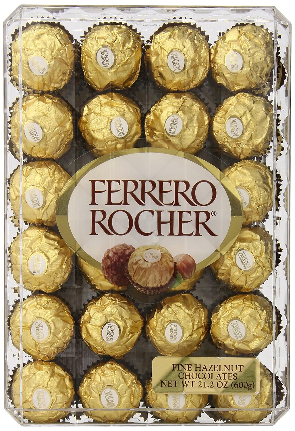 Amazon.com : Ferrero Rocher Chocolate, Hazelnut, 48 Count : Grocery ...