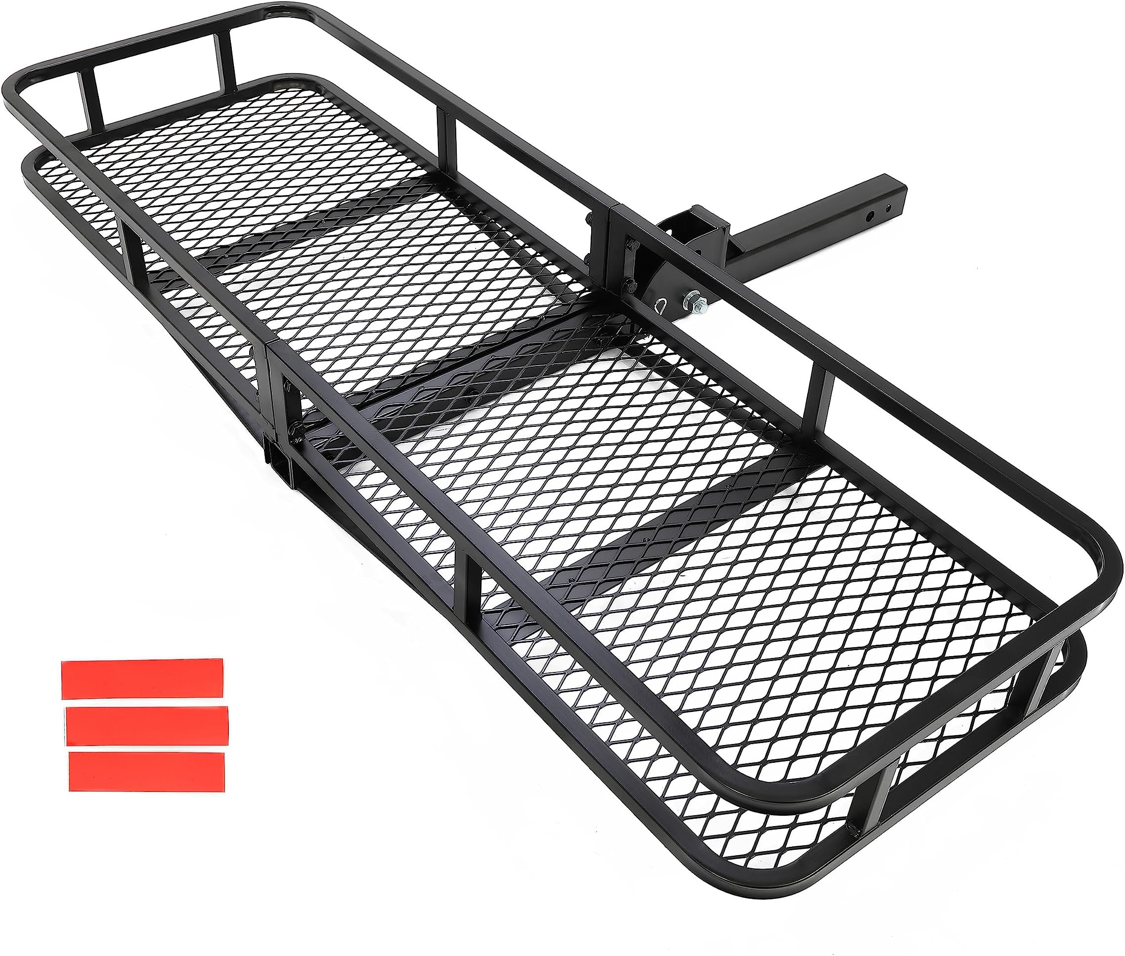 KUAFU 60"x20"x6" Folding Hitch Mount Cargo Carrier Rear Luggage Basket ...