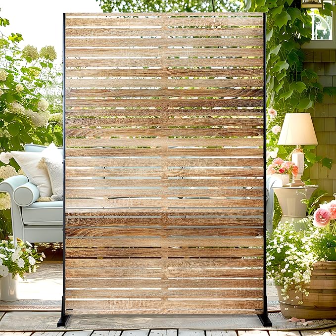 Amazon.com: 72" H×47" W Metal Outdoor Privacy Screen Freestanding ...