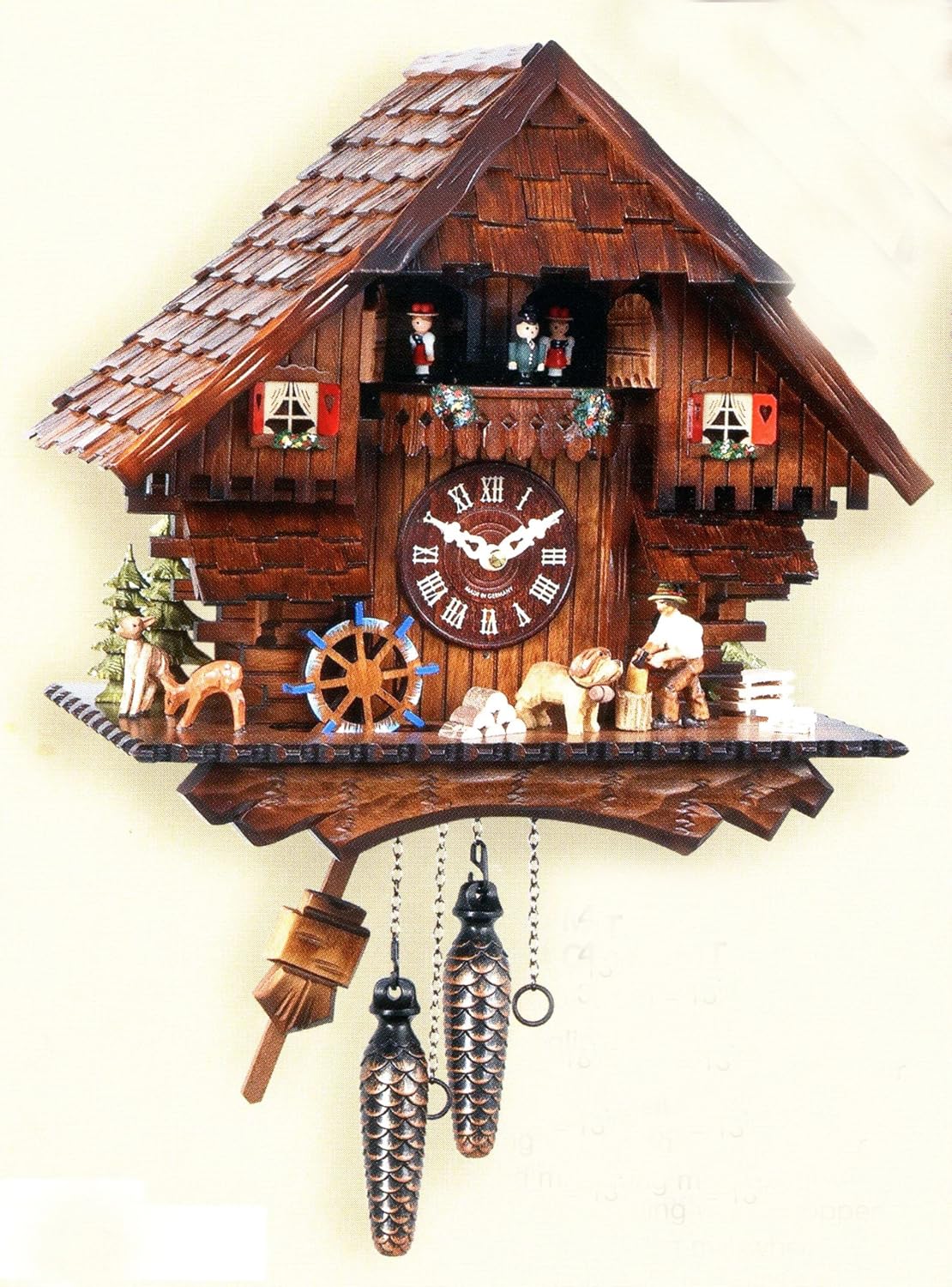 Amazon.com: FC474 MT Cuckoo Clock with Music & Dancers Woodchopper ...