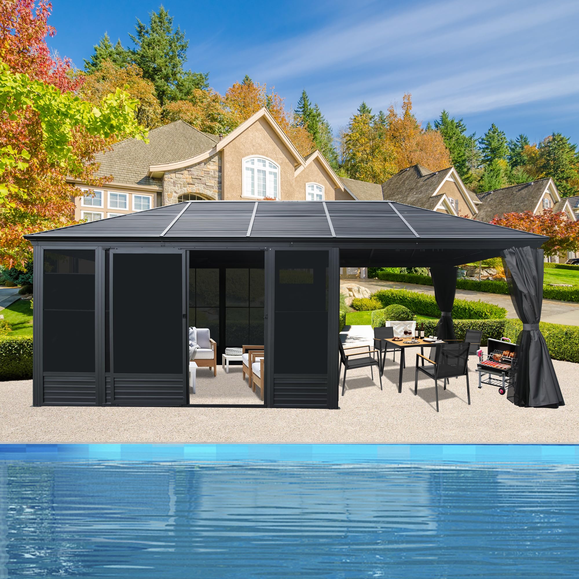 Amazon.com : Domi 11x21FT Outdoor Sunroom, All Season Solarium Gazebo ...