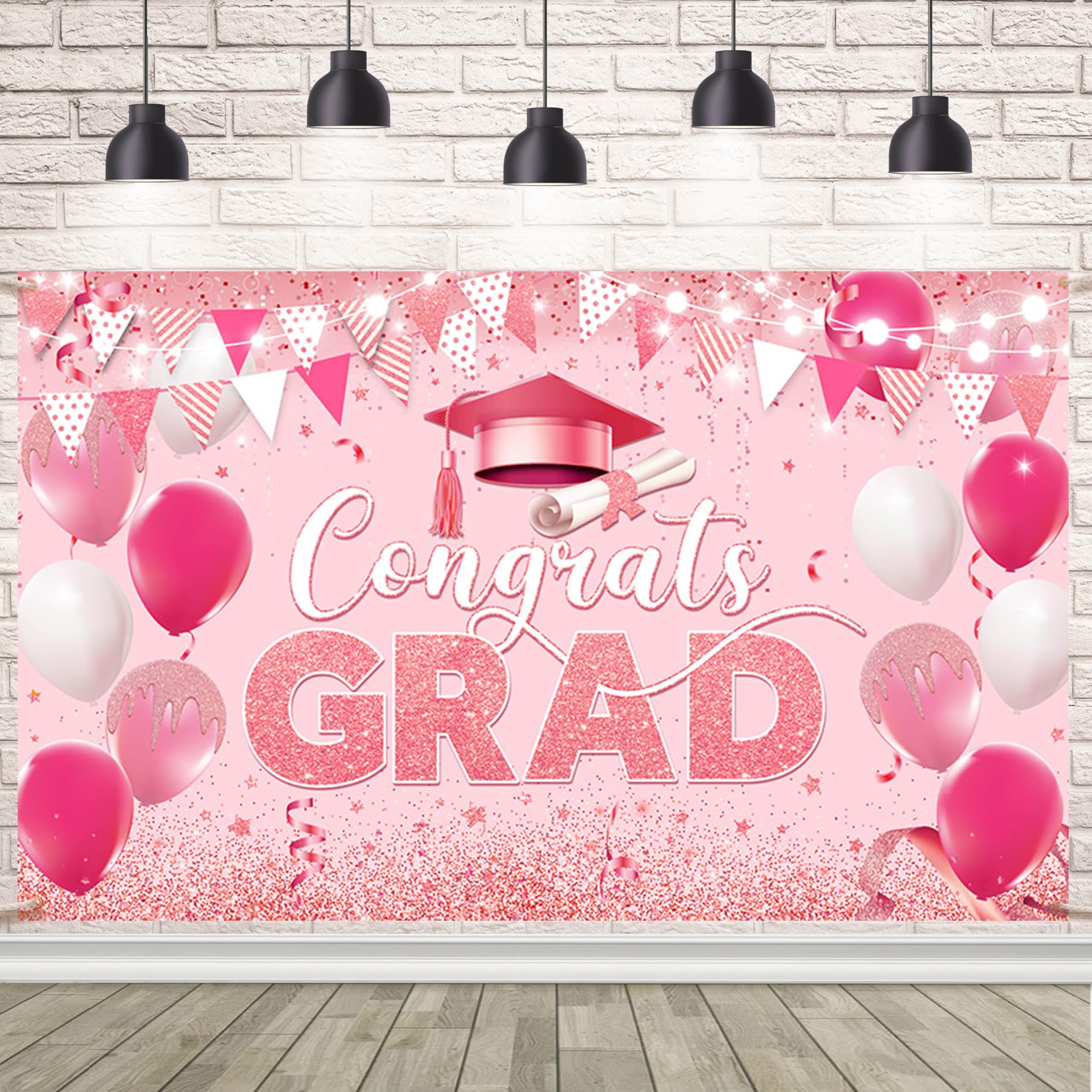 Amazon.com : LYCGS 7x5ft Class of 2025 Graduation Backdrop Pink ...