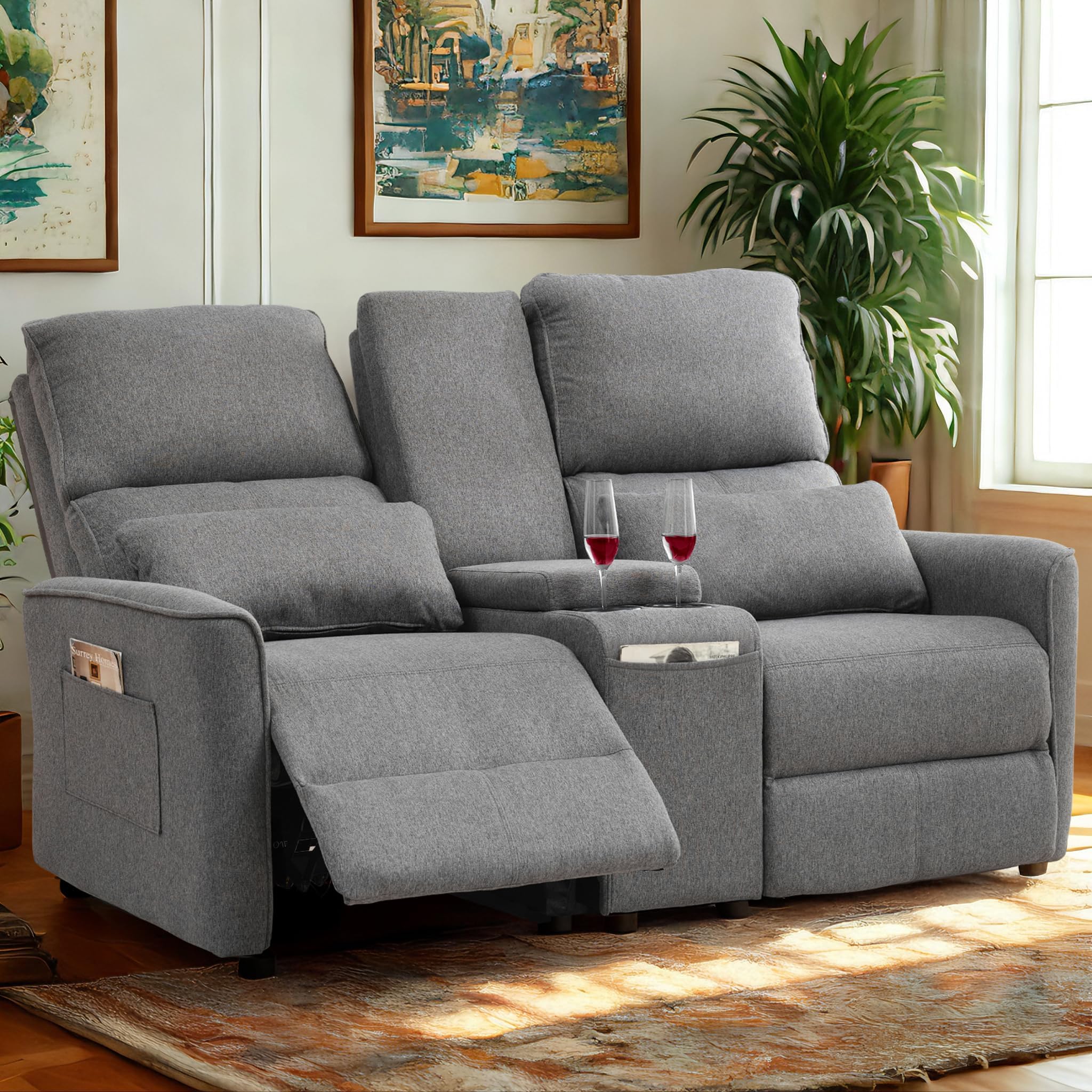 Amazon.com: IUXPAM 63" RV Loveseat Recliner Sofa, Double Recliner Couch ...
