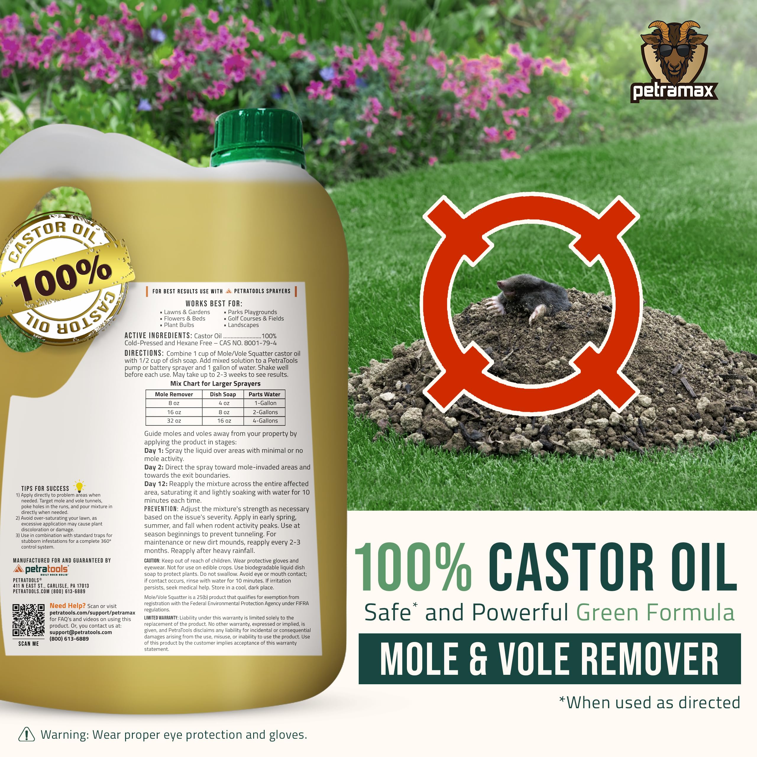Snapklik.com : Petra 100% Castor Oil For Moles And Voles - Get Rid Of ...