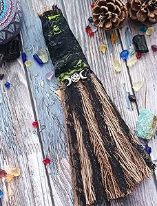 Amazon.com: Witches Protection Besom Triple Moon Pentacle Set Handmade Wicca Ritual Broom for ...