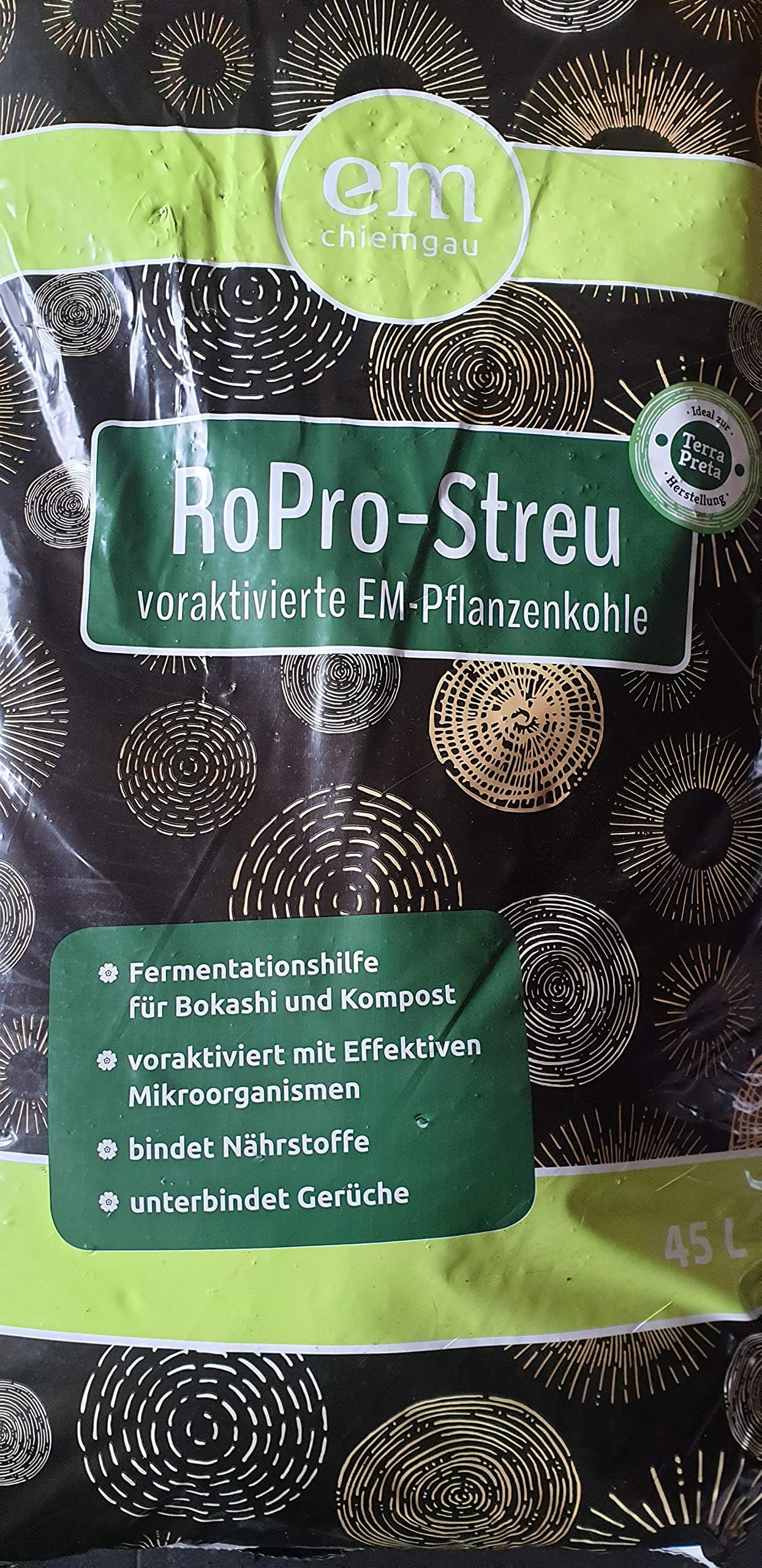 Carbo Verte Pflanzenkohle 20 L Schüttvolumen, Biokohle, in der ...