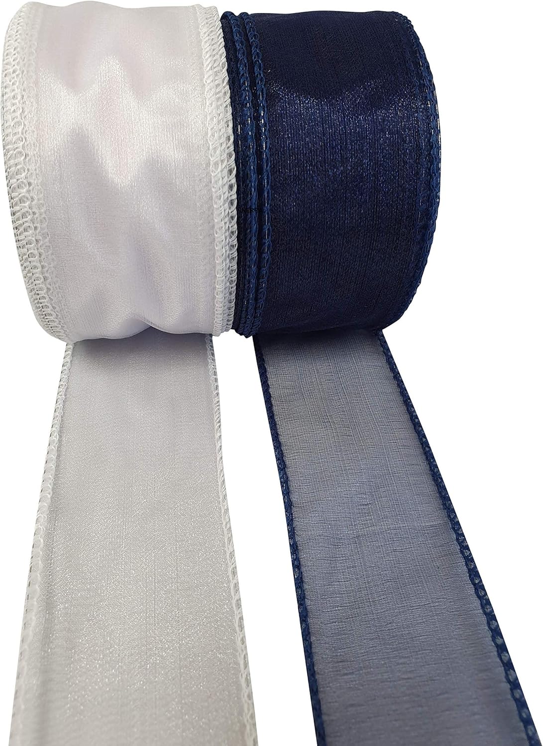 INERRA Wired Edge Organza Chiffon Ribbon Multipack - 2 x 20 Metre Rolls ...