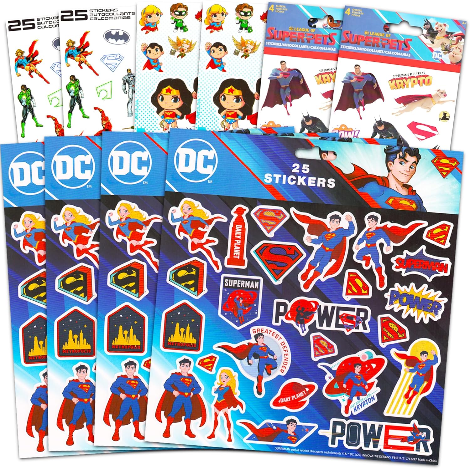 Amazon.com: Superman Party Favors Stickers Pack ~ 16 Superman Sticker ...