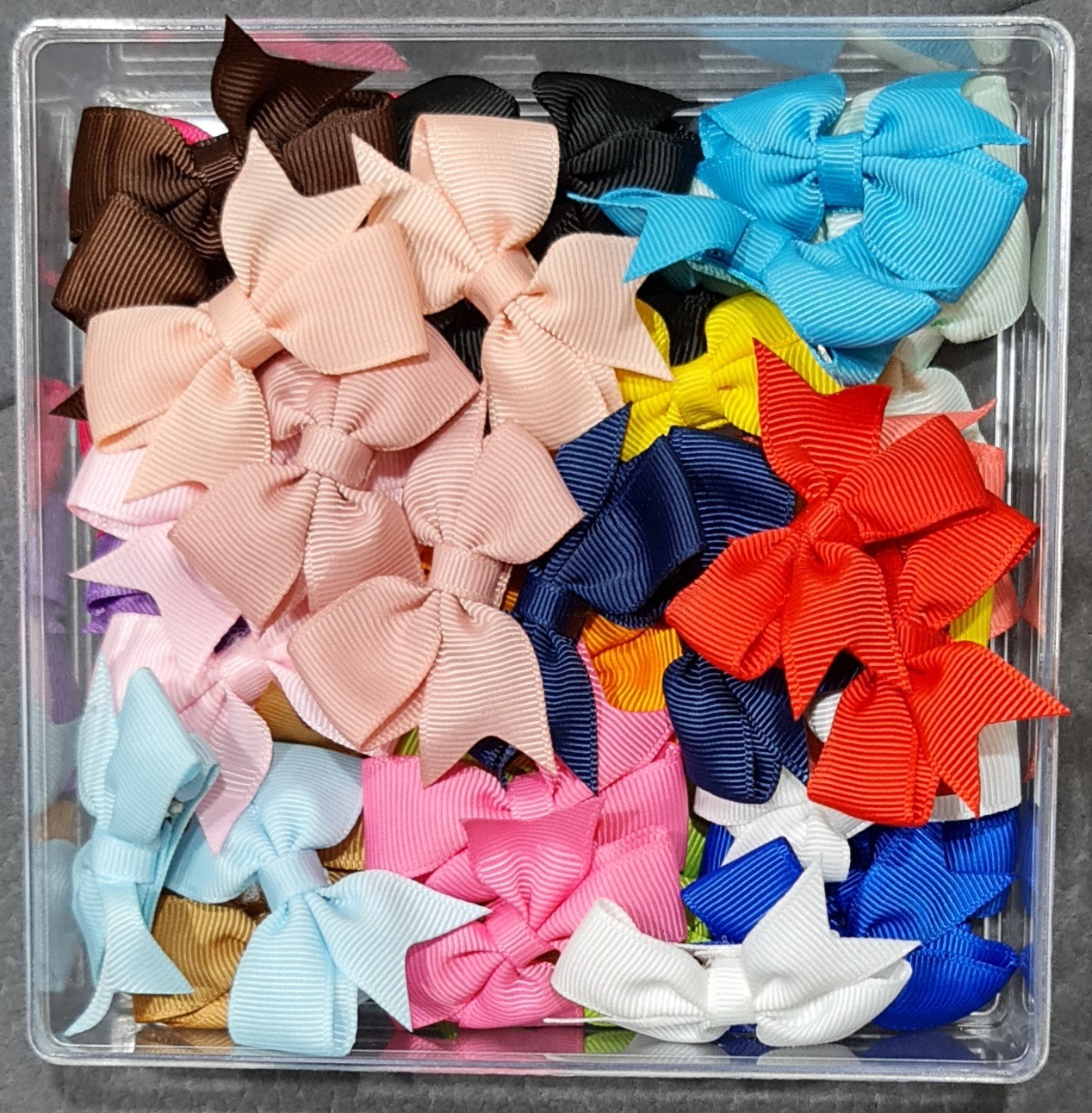 40pcs Baby Girls Clips 2" Grosgrain Boutique Solid Color Ribbon Mini ...