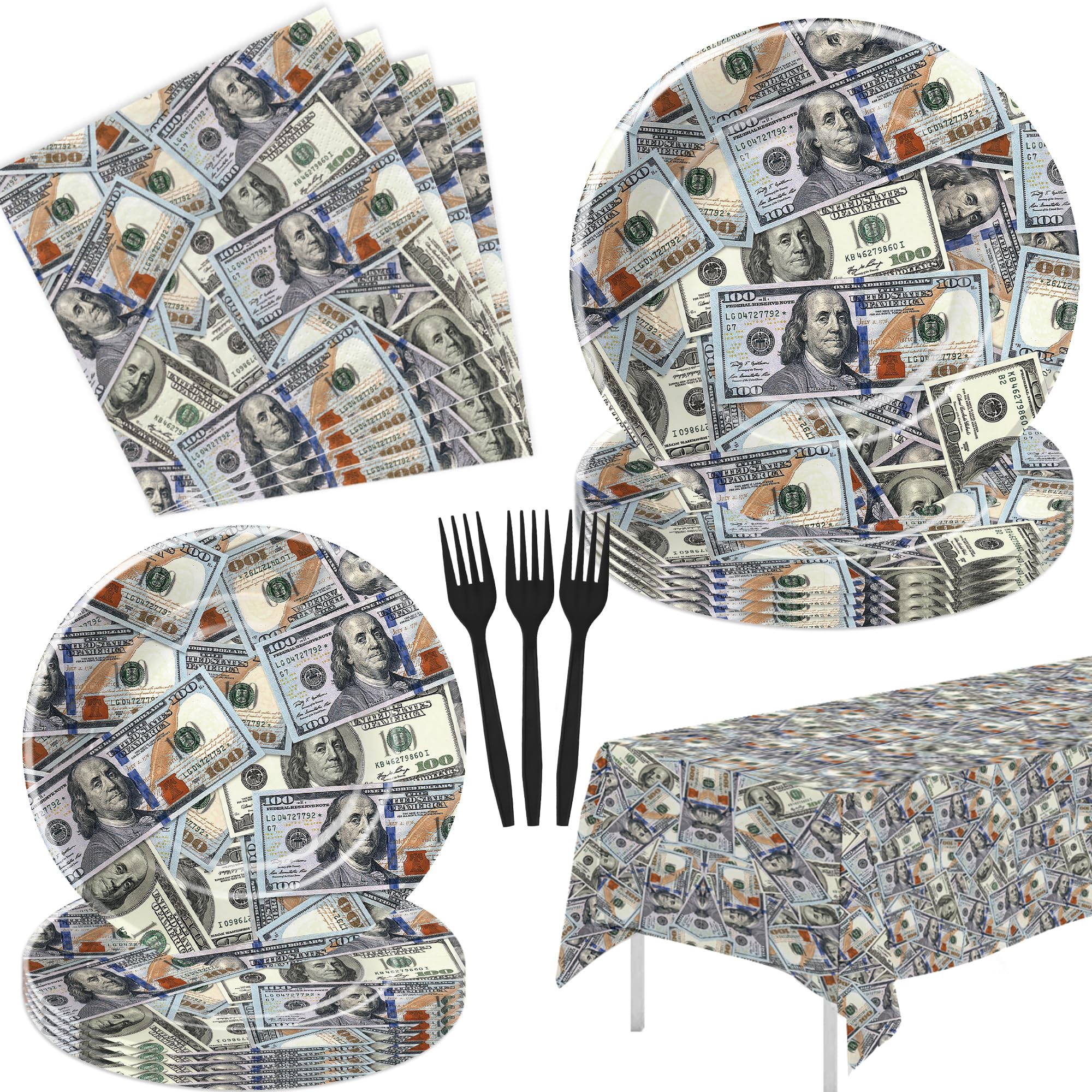 Amazon.com: Xenorik Money Birthday Party Supplies - Hundred Dollar Bill ...