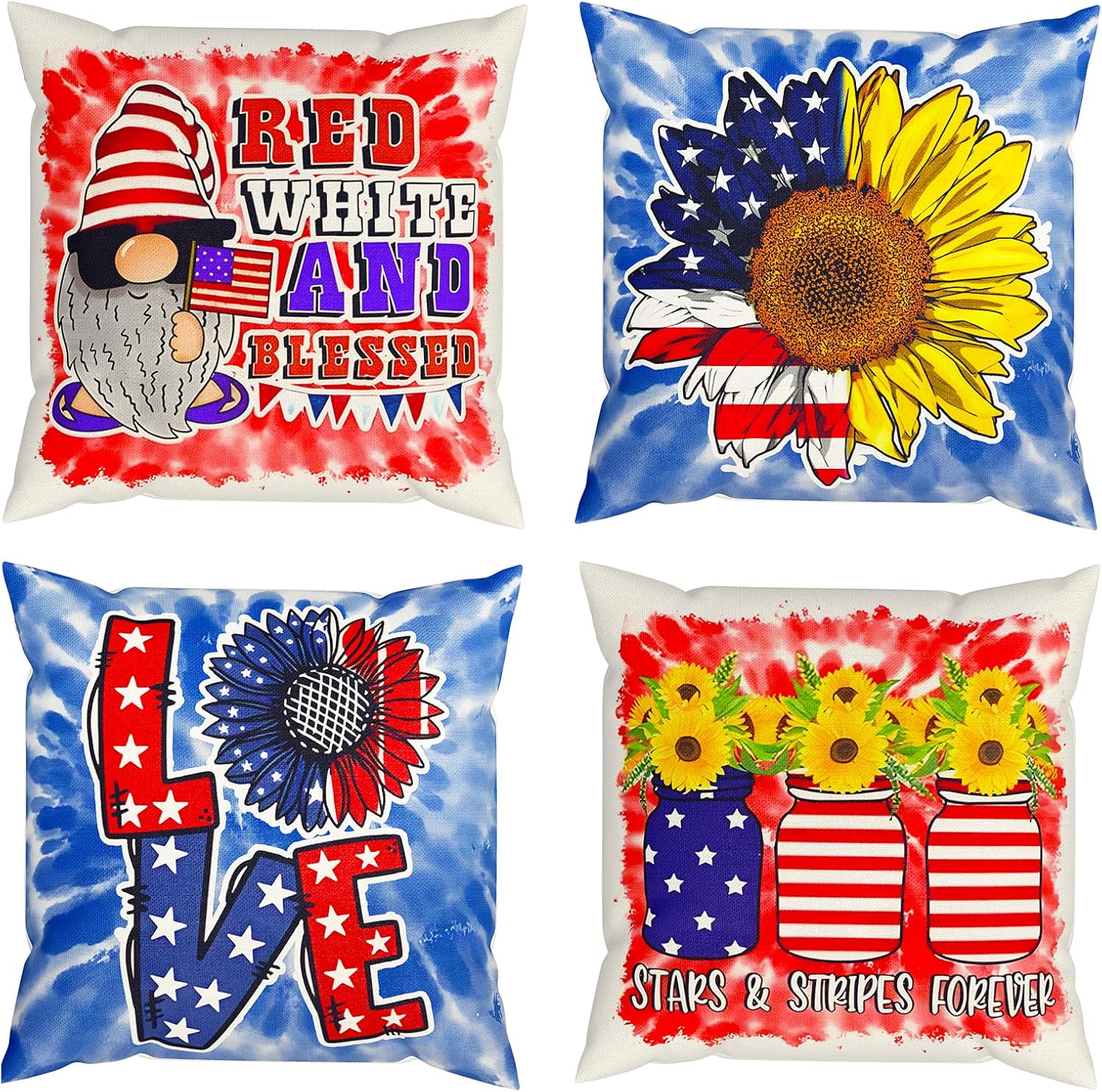 Amazon.com: VINDIJA 4th of July Decorations Pillow Covers 18x18 Set of ...