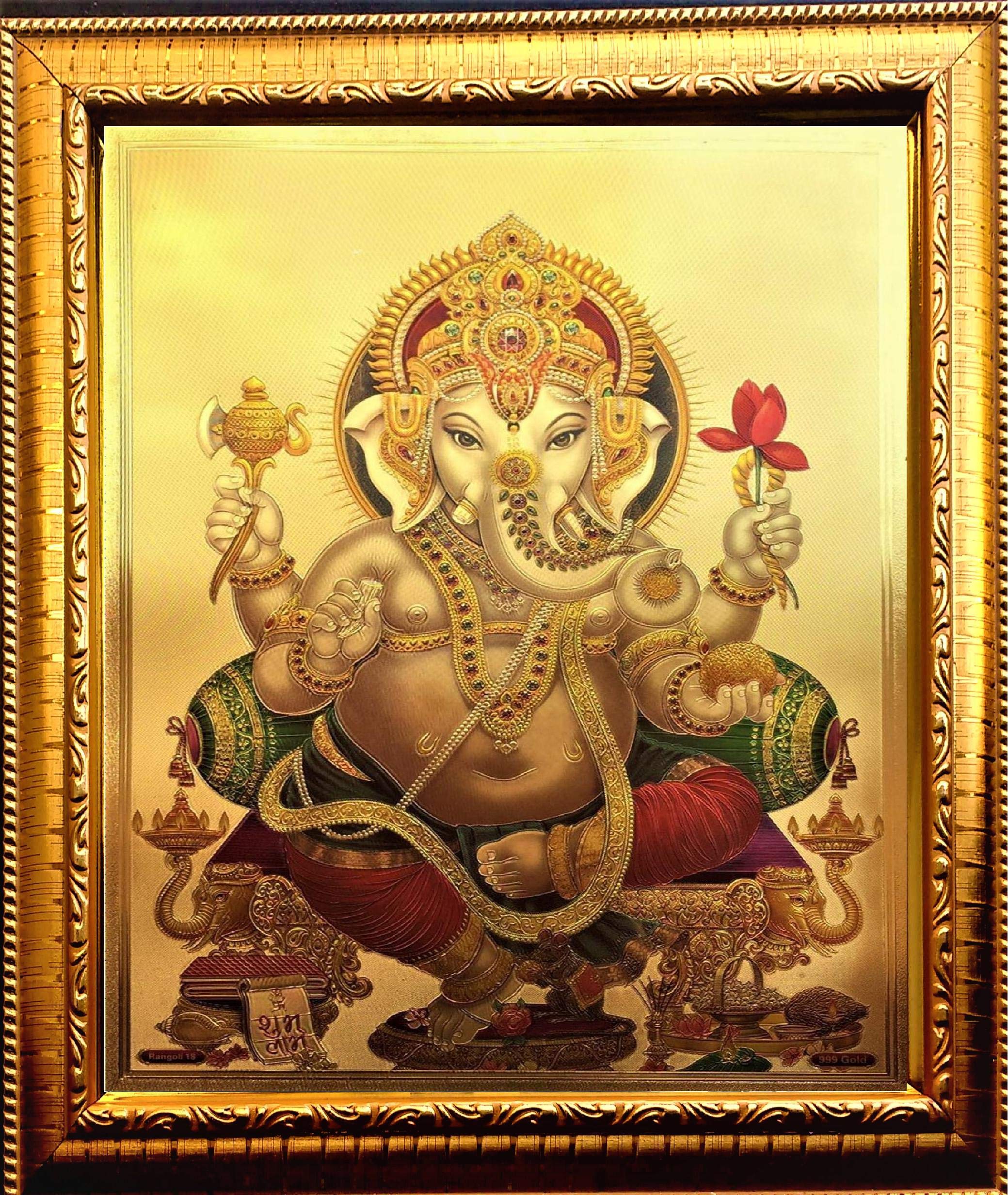 Buy ADA Handicraft Hindu Lord Goddess God Ganesha Religious Framed ...