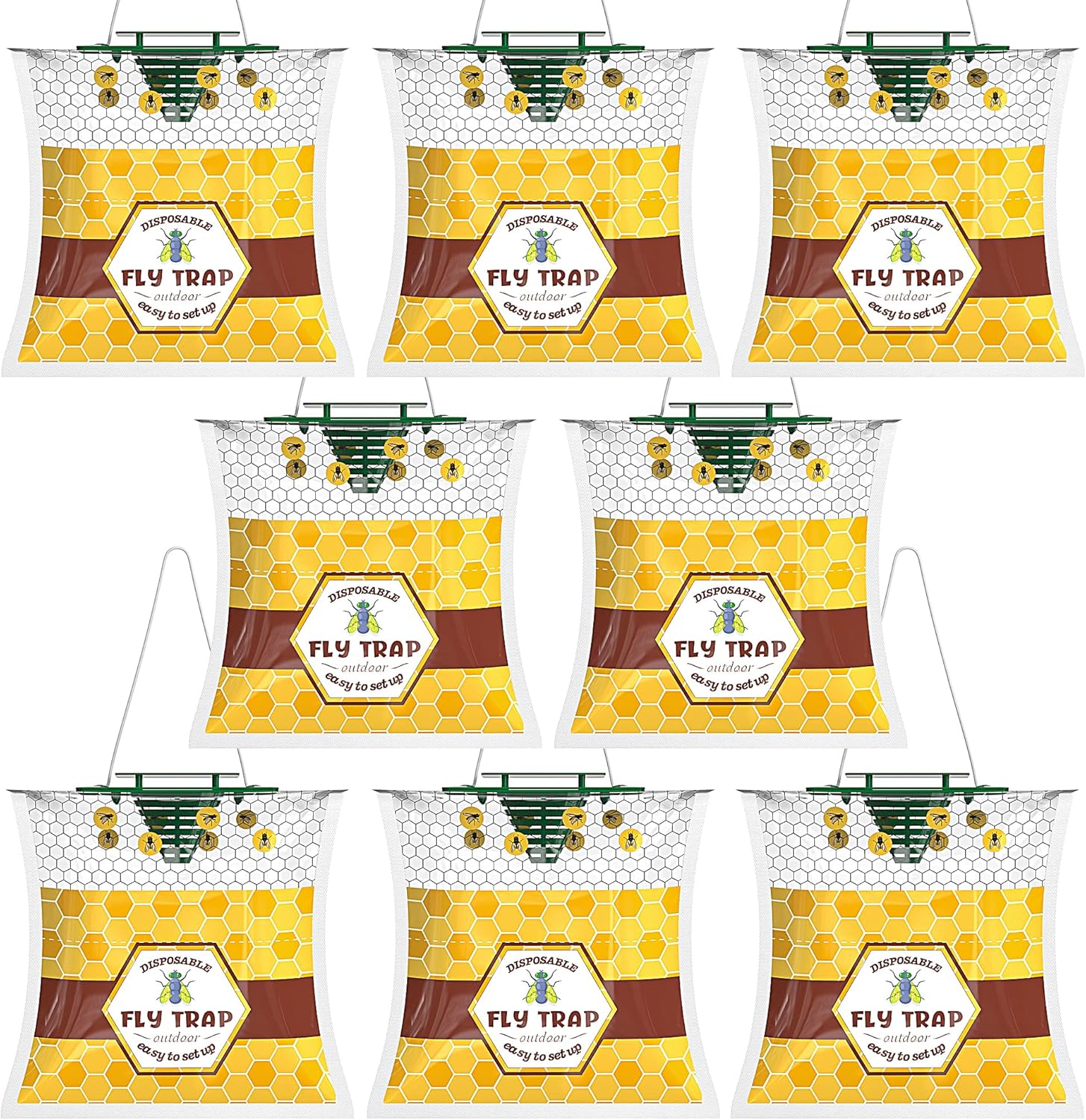 Amazon.com : Dwcom 8 Pack Ranch Fly Trap Outdoor, Disposable Hanging ...