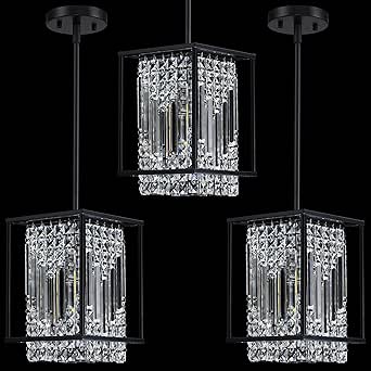 Dolaimy House 3 Pack 1 Light Hanging Kitchen Island 8" Crystal Shade ...