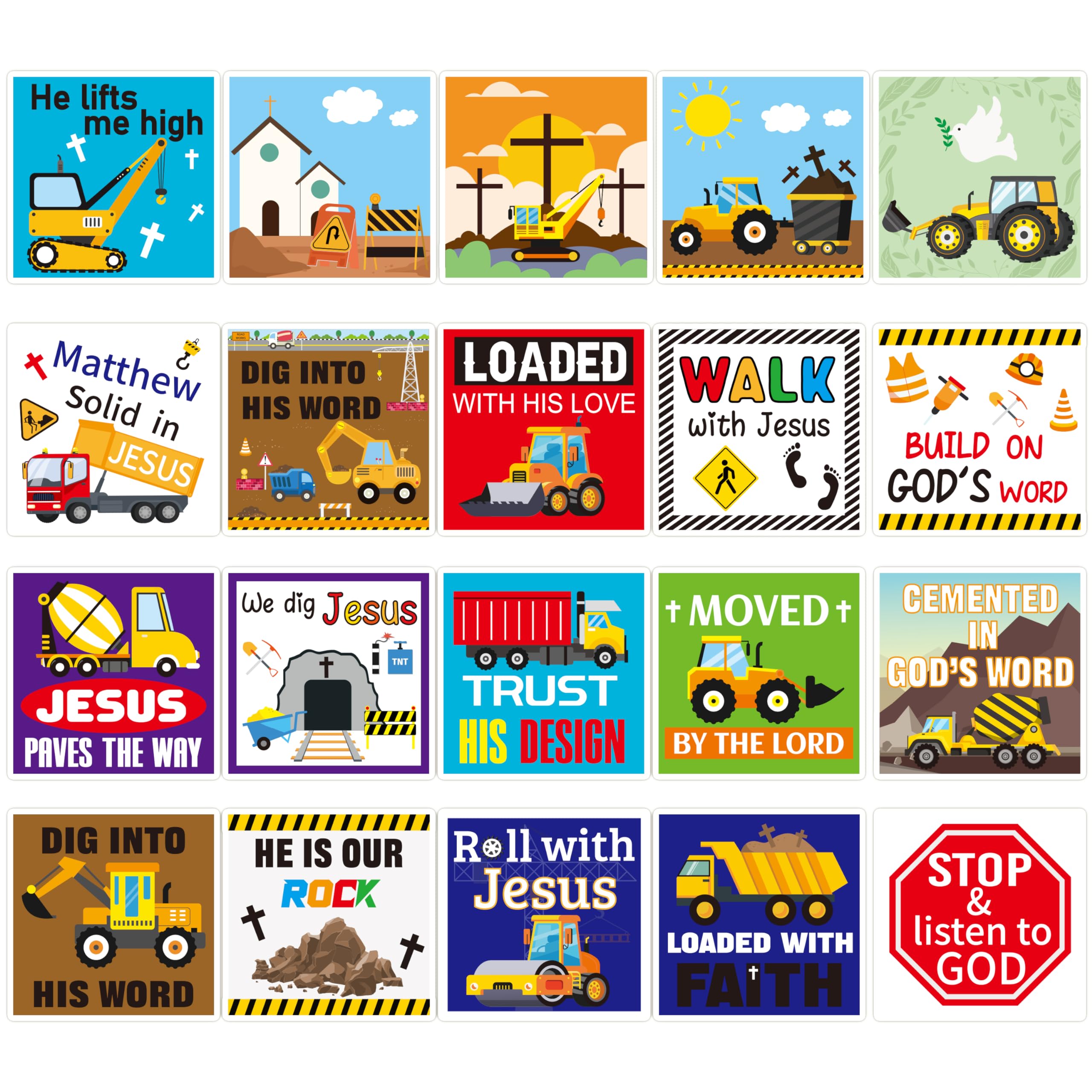 Amazon.com: Yopyame 600PCS Christian Construction VBS Stickers Roll ...