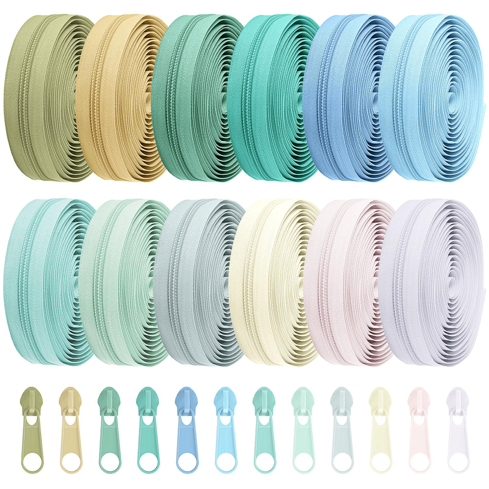 Amazon.com: Syhood 36 Yards 12 Pieces #5 Sewing Zippers Assorted Nylon ...