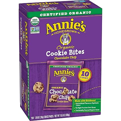 Amazon.com: Annie's Organic Chocolate Chip Cookie Bites, 10 Packets, 10 ...