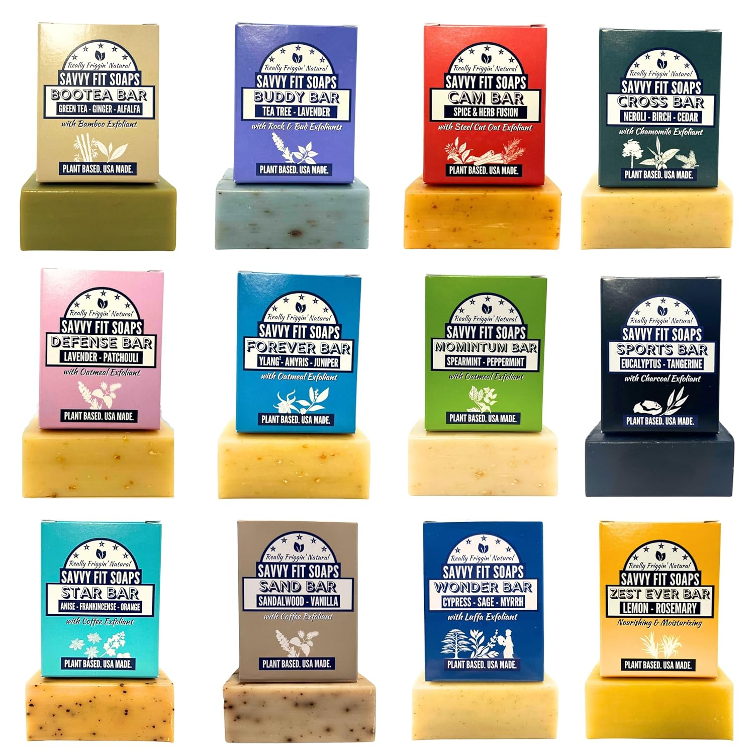 Amazon.com: Savvy Fit Soaps - Plant- Based Soaps (Pack of 12) - Made ...