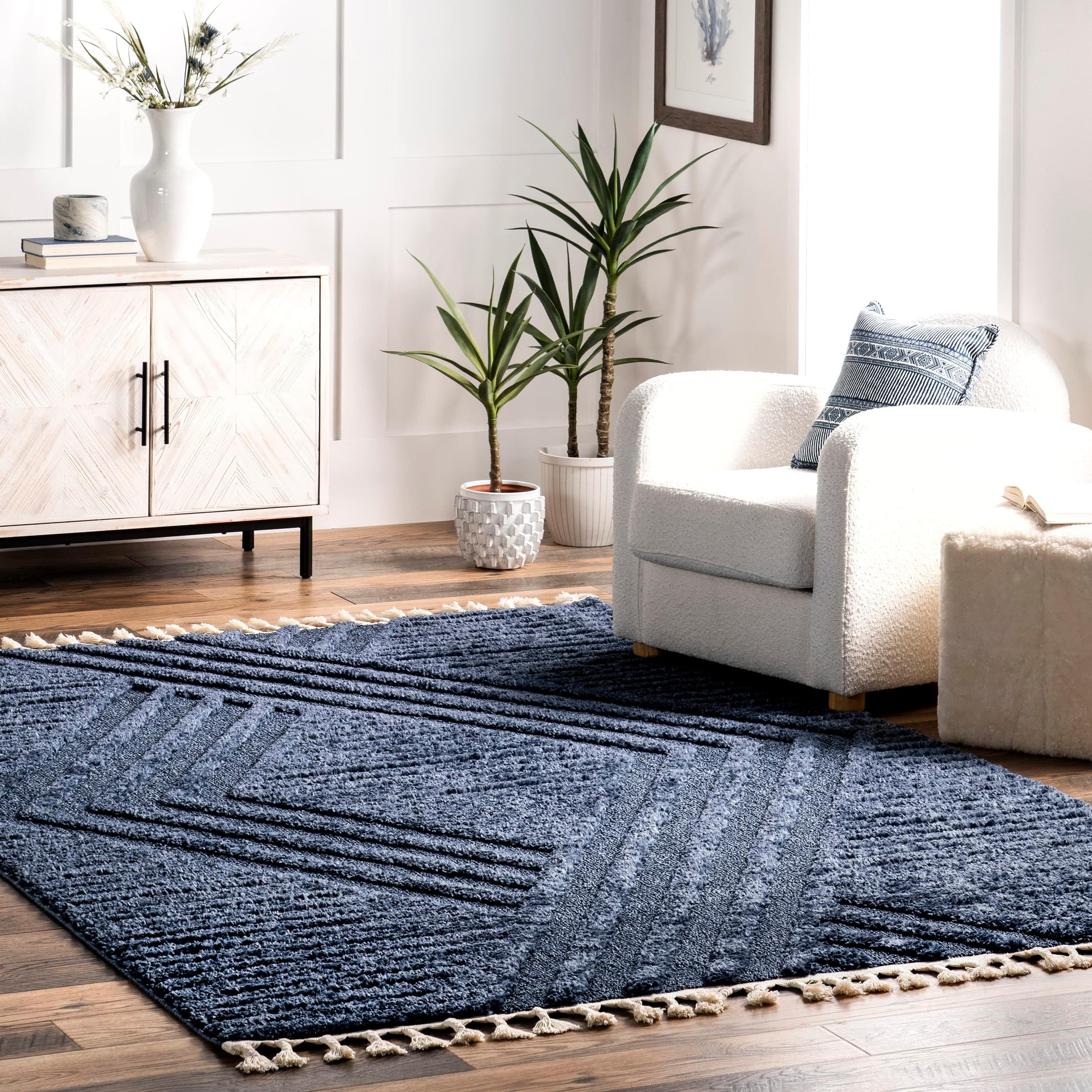 Amazon.com: nuLOOM Risette Solid 4x6 Shag Area Rug for Living Room ...