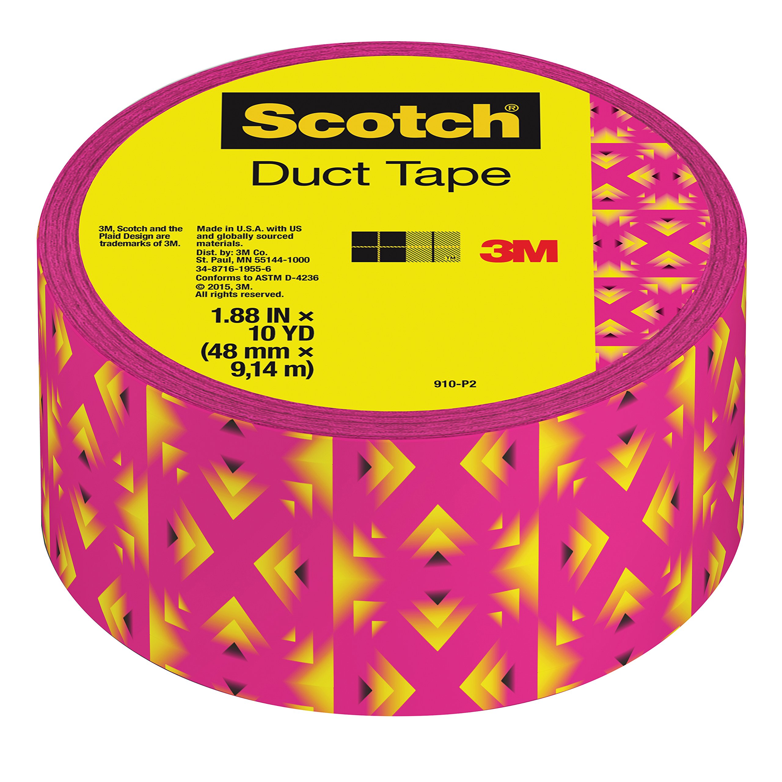 Amazon.com: Scotch Duct Tape, 1.88" x 10 yd, Pink and Yellow Tribal ...