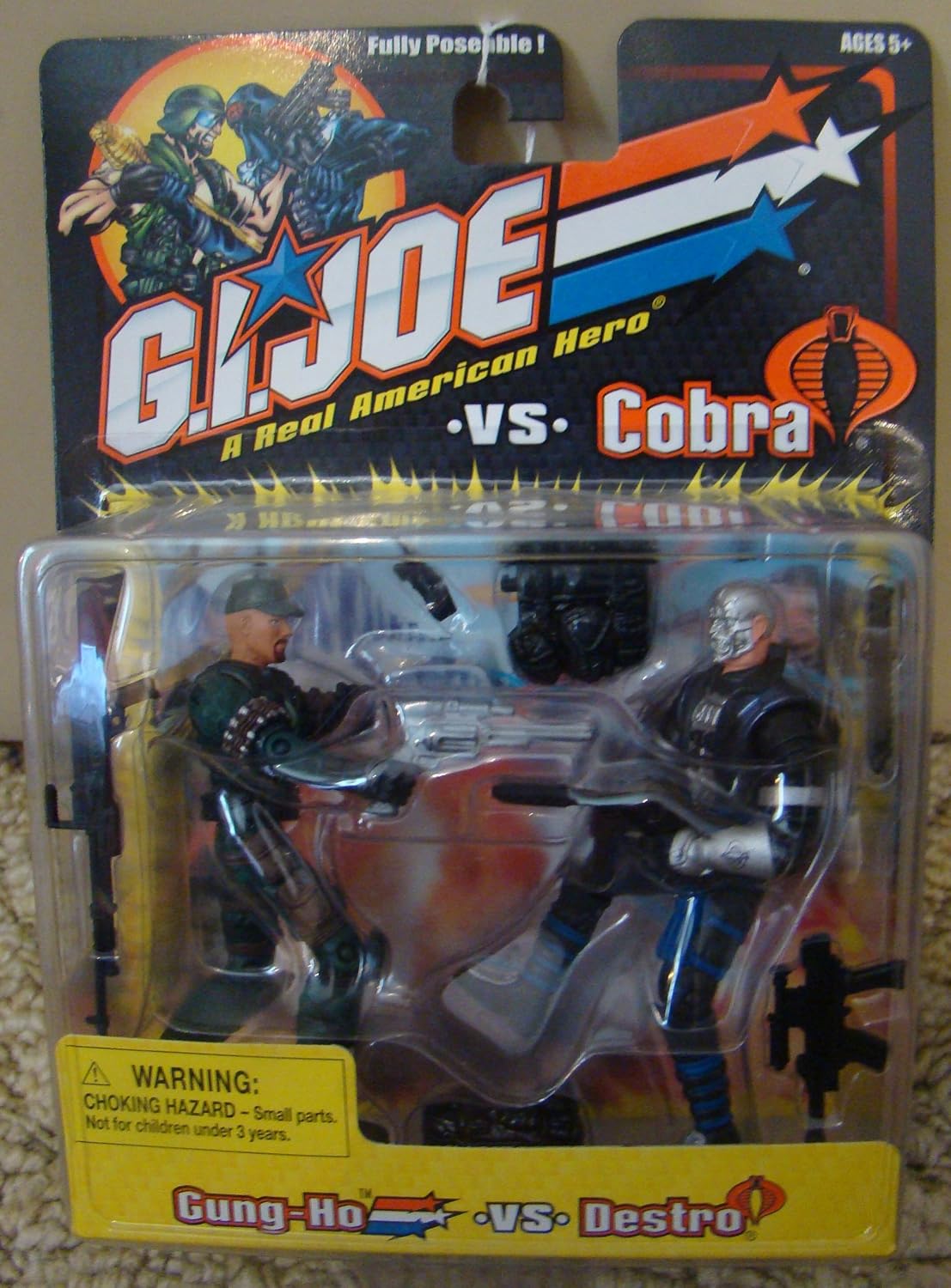 GI JOE vs. COBRA Gung-Ho vs. Destro (Blue Uniform) Action Figure 2 Pack ...