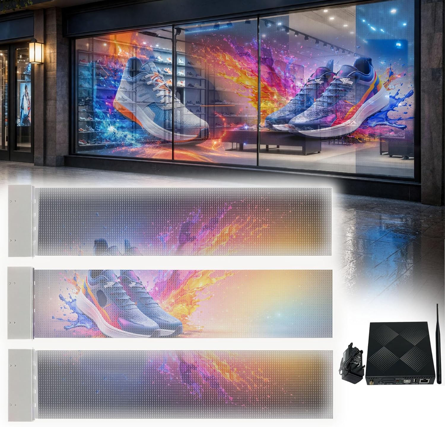 Amazon.com: P6 Transparent Flexible LED Film Display for Storefront ...