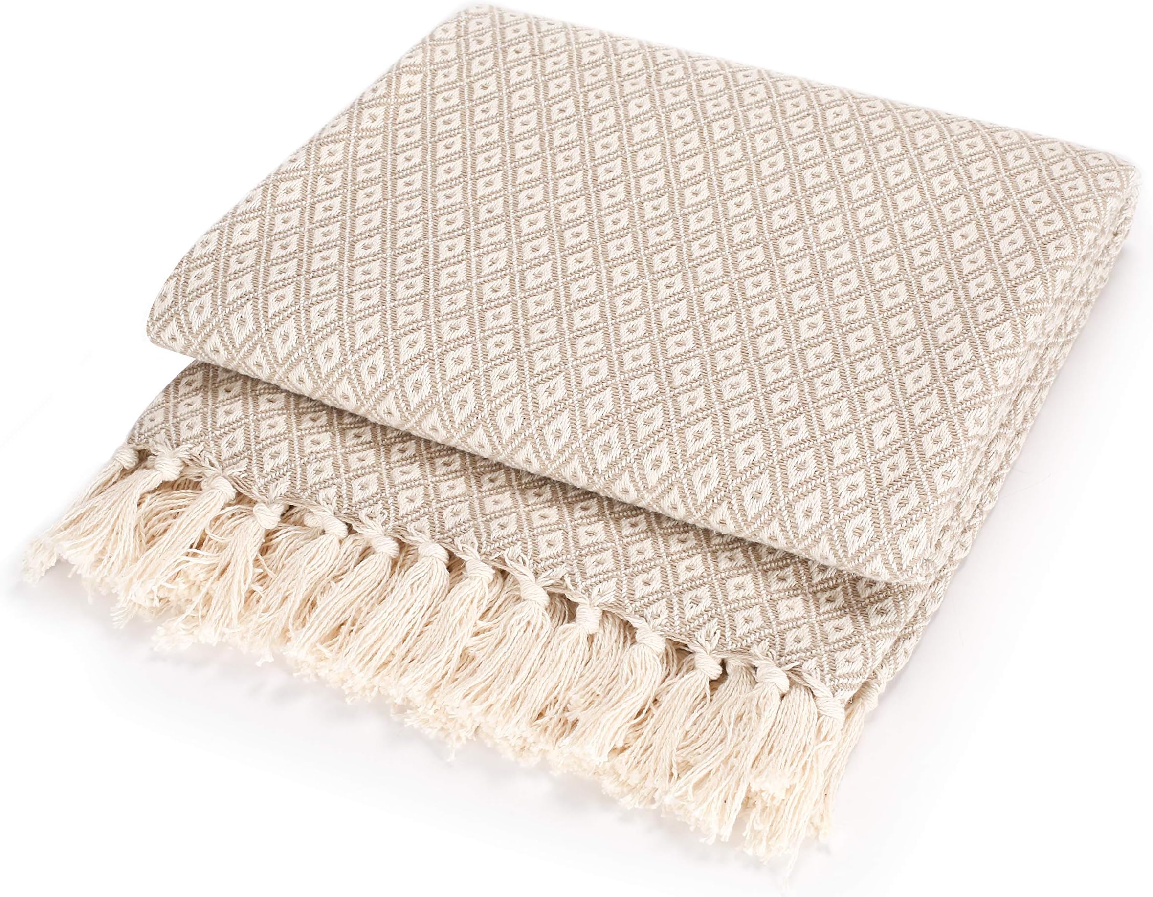 EHC Throws for Sofas Large Beige, Throws for Beds Double Covers for ...