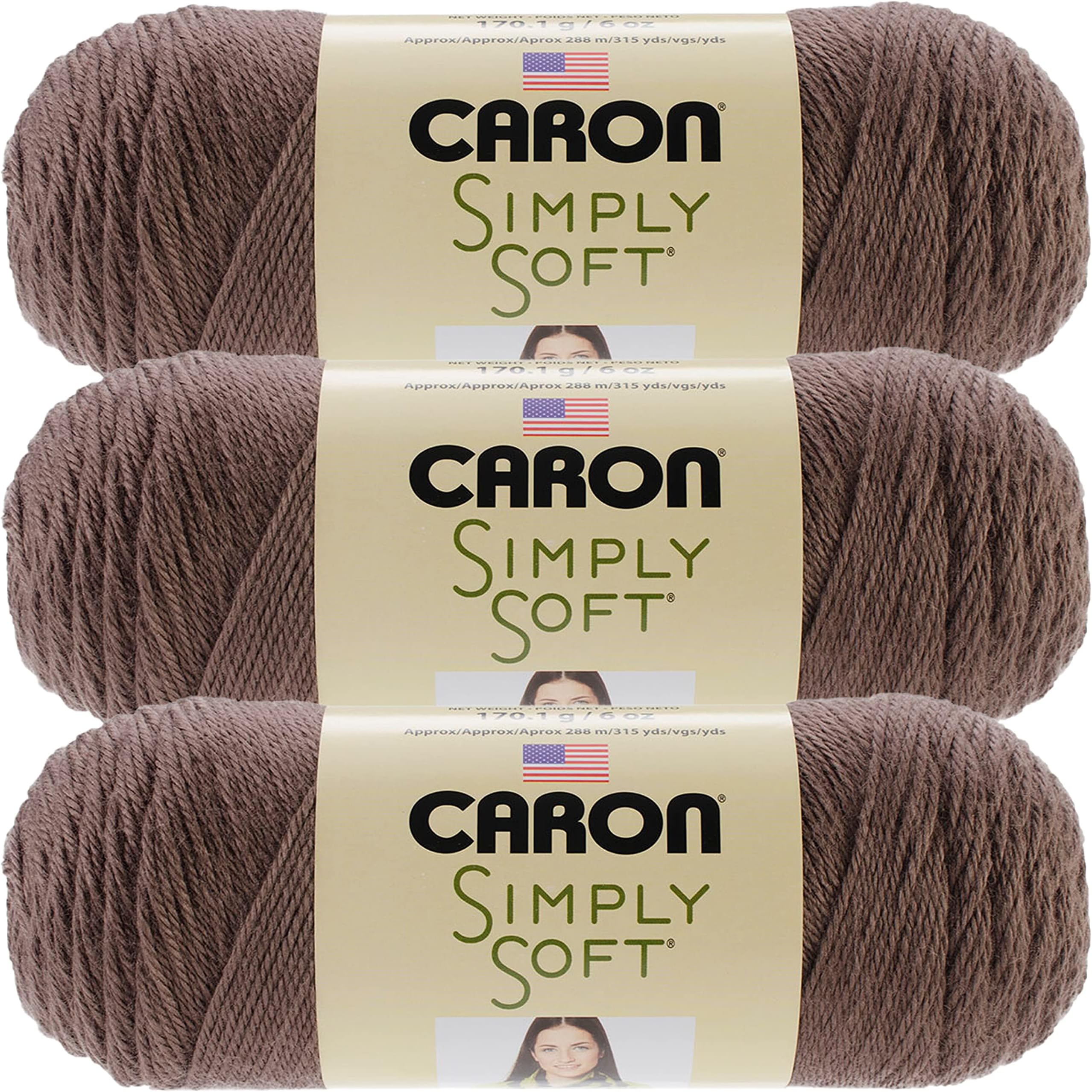 Amazon.com: Caron Simply Soft Solids Yarn (4) Medium Gauge 100% Acrylic ...