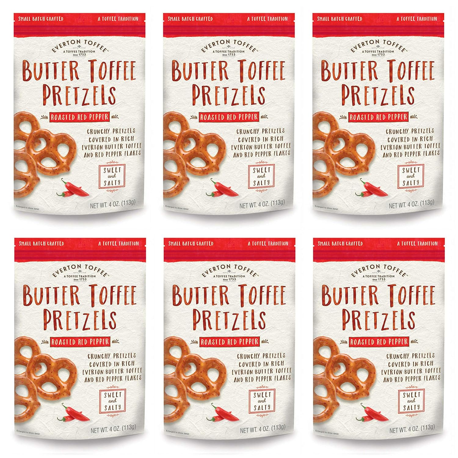Amazon.com: Everton Toffee Butter Toffee Pretzels, Roasted Red Pepper ...