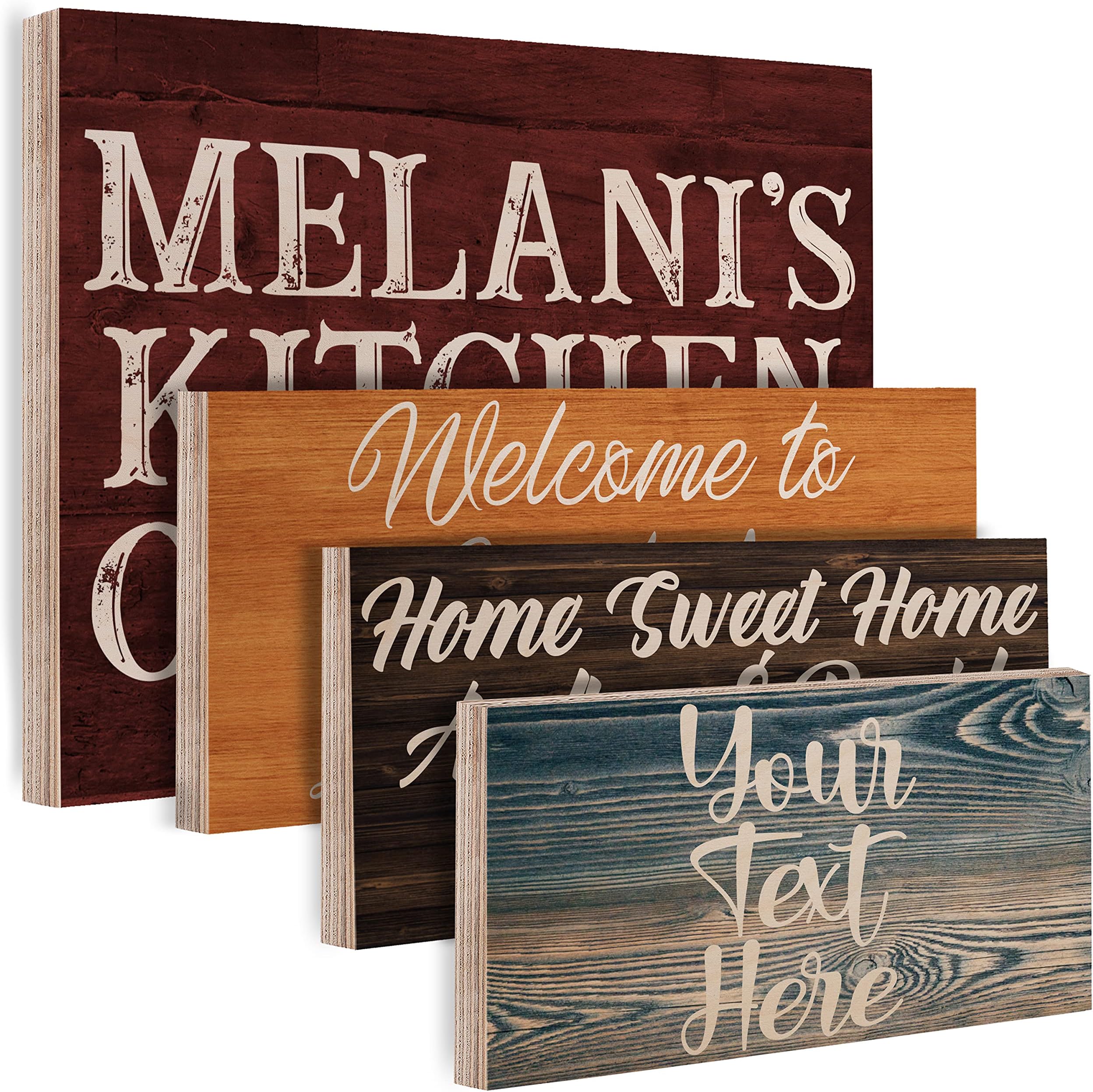 Amazon.com: Artblox Personalized Kitchen Signs Custom Wood Sign Printed ...