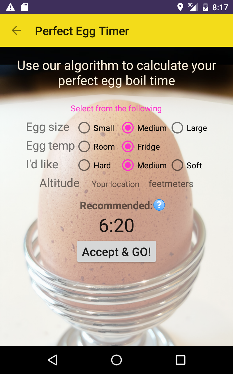 Free Egg Timer for perfect egg - App on Amazon Appstore