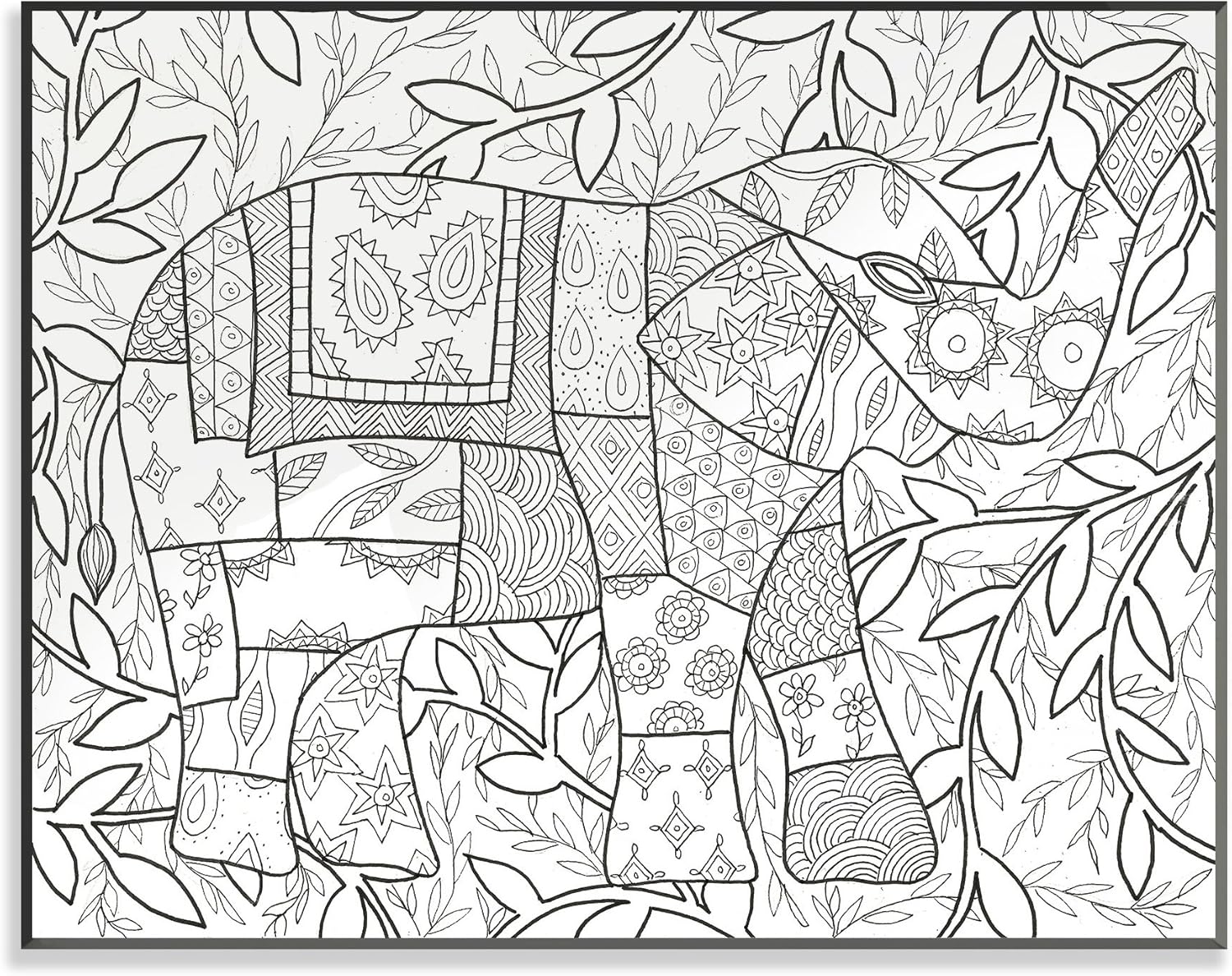 Amazon.com: The Stupell Home Decor Collection Elephant DIY Coloring ...