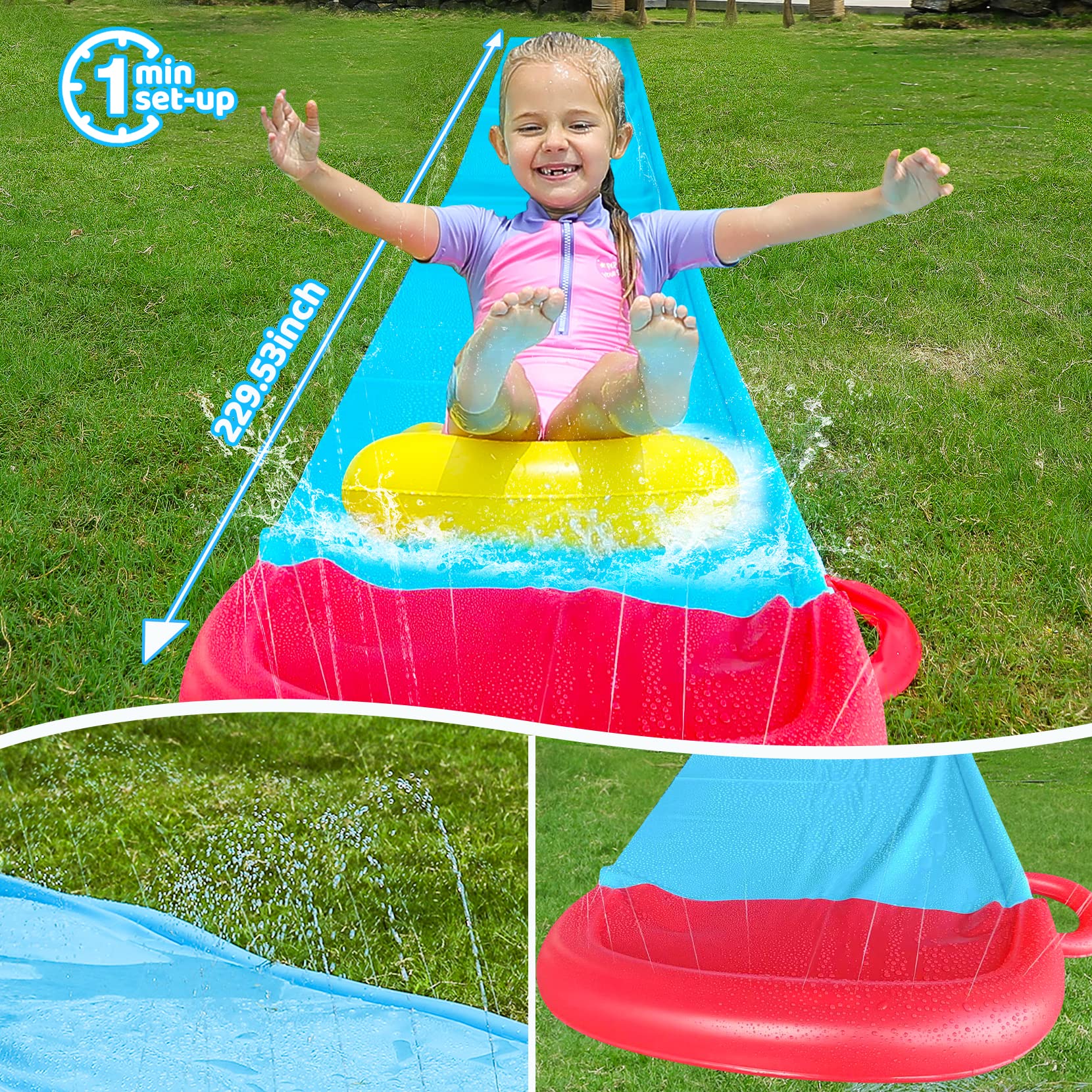 ELEMARA Inflatable Water Slides, 19.1 ft Water Slide with Advanced ...