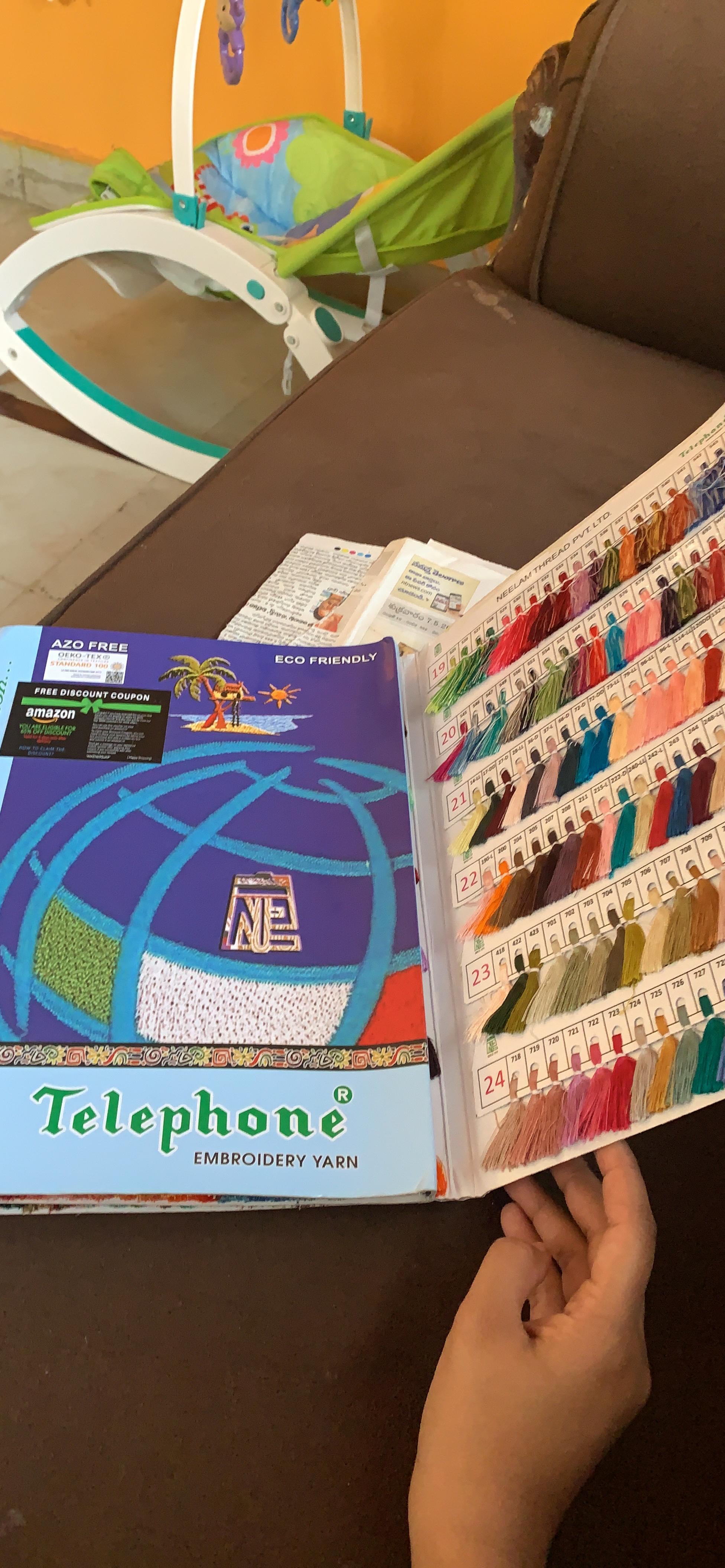 Neelam Shade Card Rayon Multicolor Embroidery Thread Matching (2 x 22 x ...