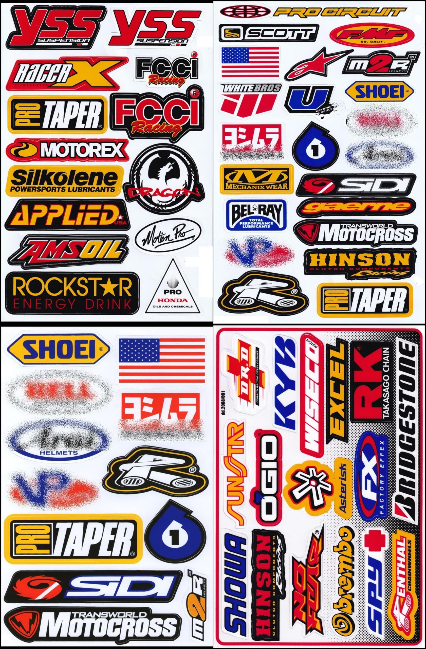 Amazon.com: Dirt Bike Racing Decal Sticker 4 Sheets #DB401 : Automotive