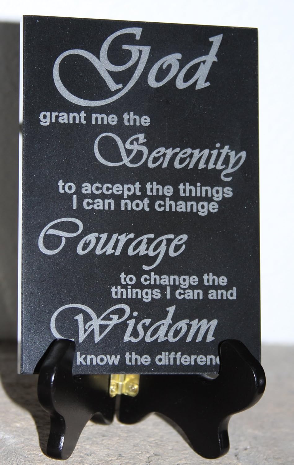 Amazon.com: Serenity Prayer Black Marble Laser Engraved Plaque 5"x7 ...
