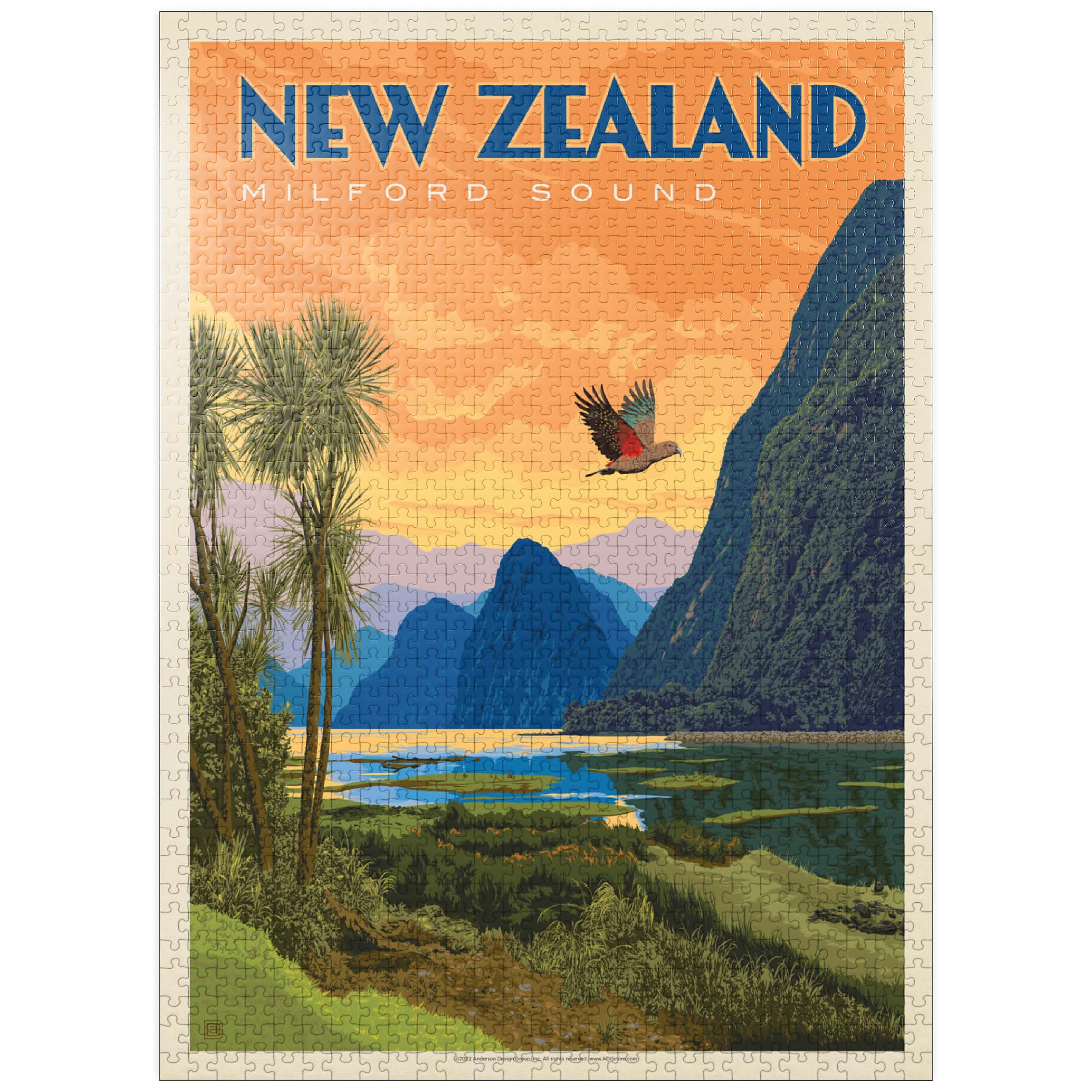 Amazon.com: MyPuzzle New Zealand: Milford Sound, Vintage Poster ...