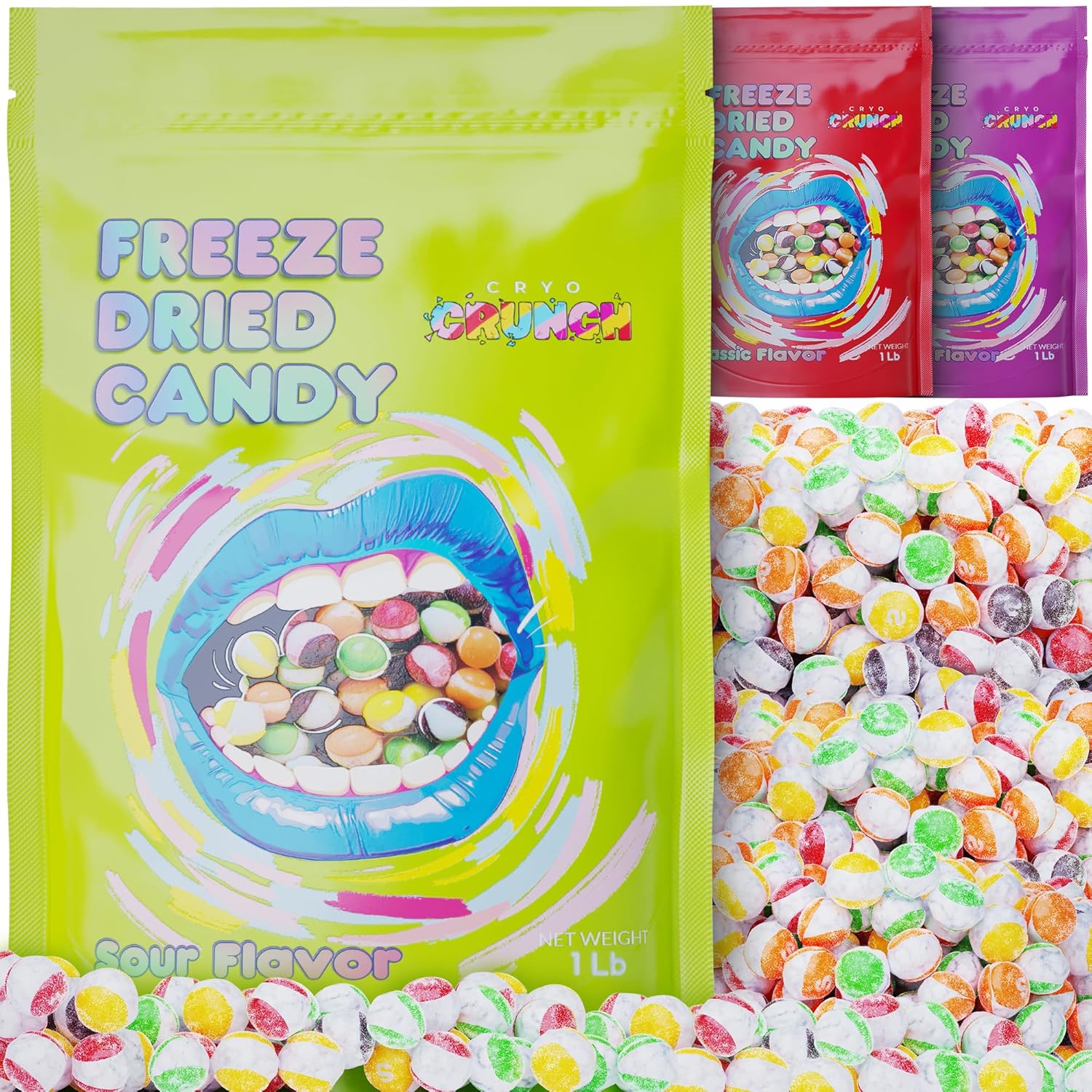 Amazon.com : Freeze Dried Sour Candy 16 Oz By Primary Colors Candy ...
