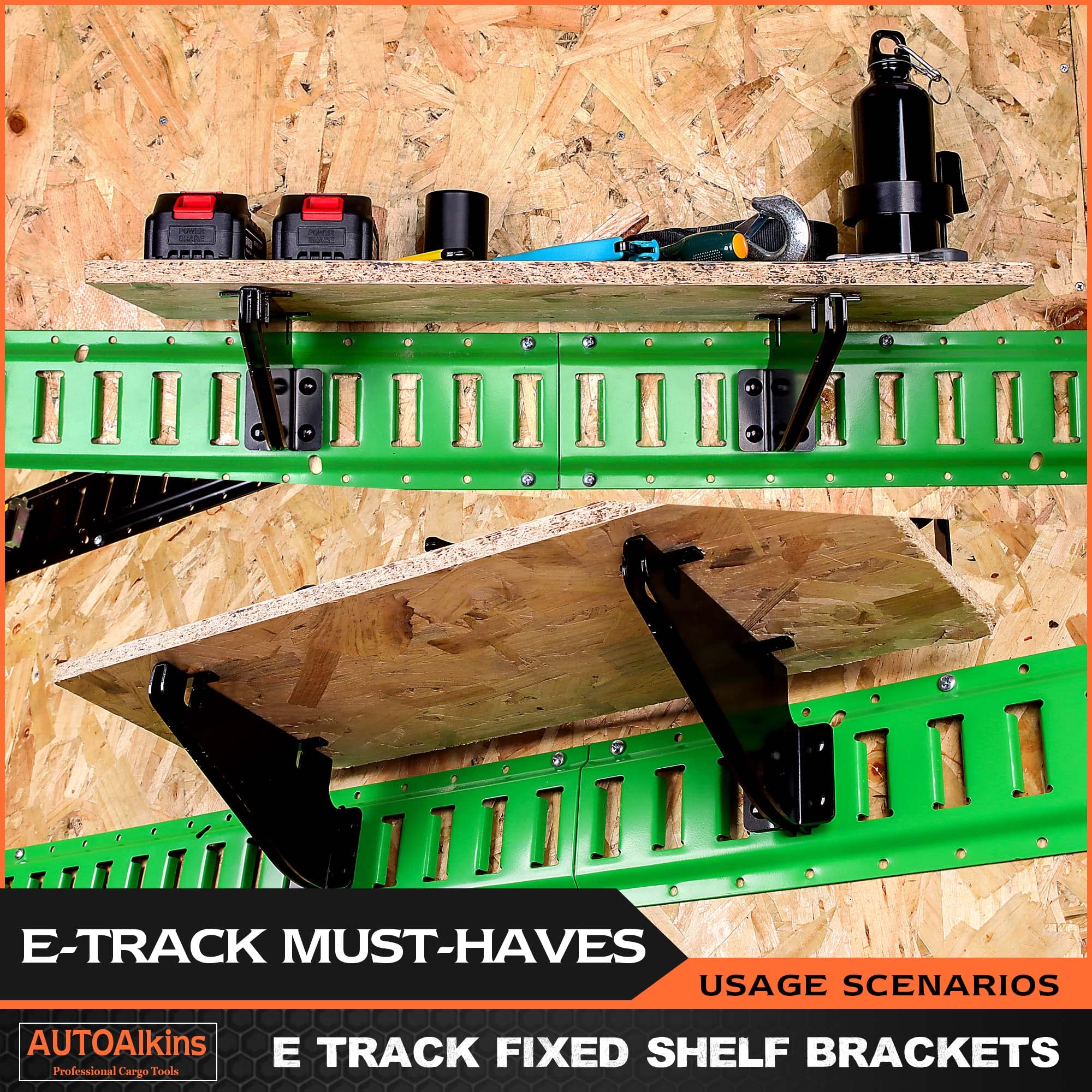 Snapklik.com : AUTOAlkins E-Track Fixed Shelf Track Brackets For ...