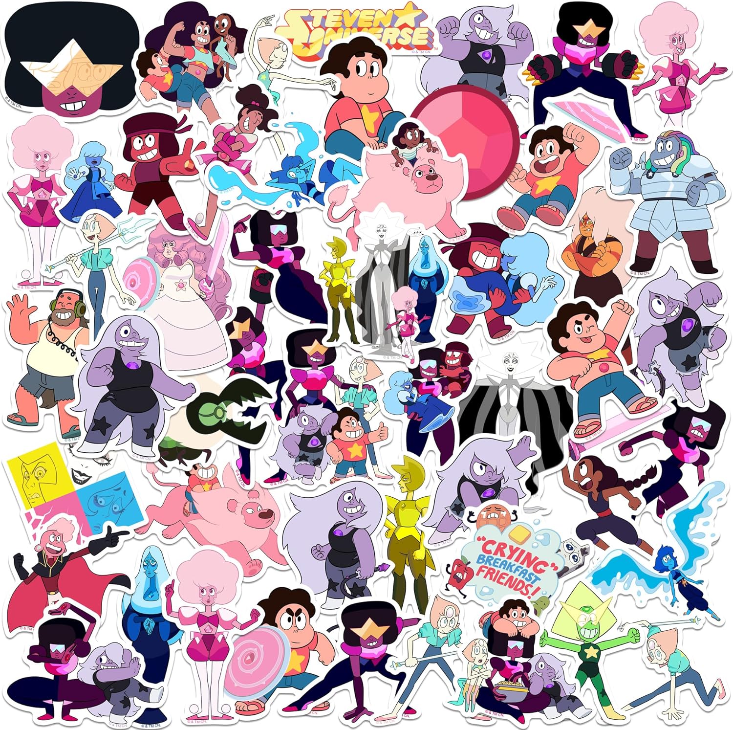 Amazon.com: Steven Universe 50ct Vinyl Large Deluxe Stickers Variety ...