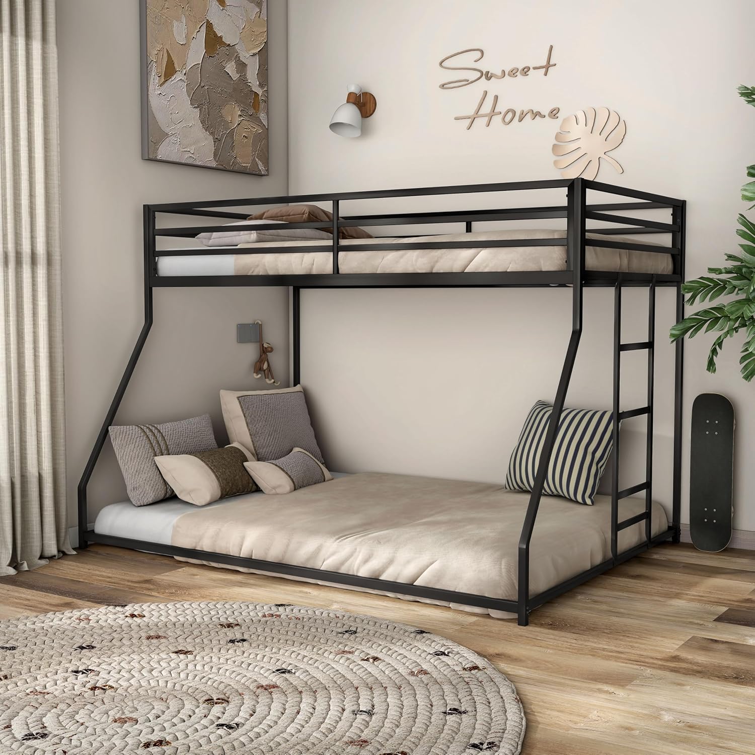 Amazon.com: Furniture of America Dravenor Modern Metal Twin Over Full ...