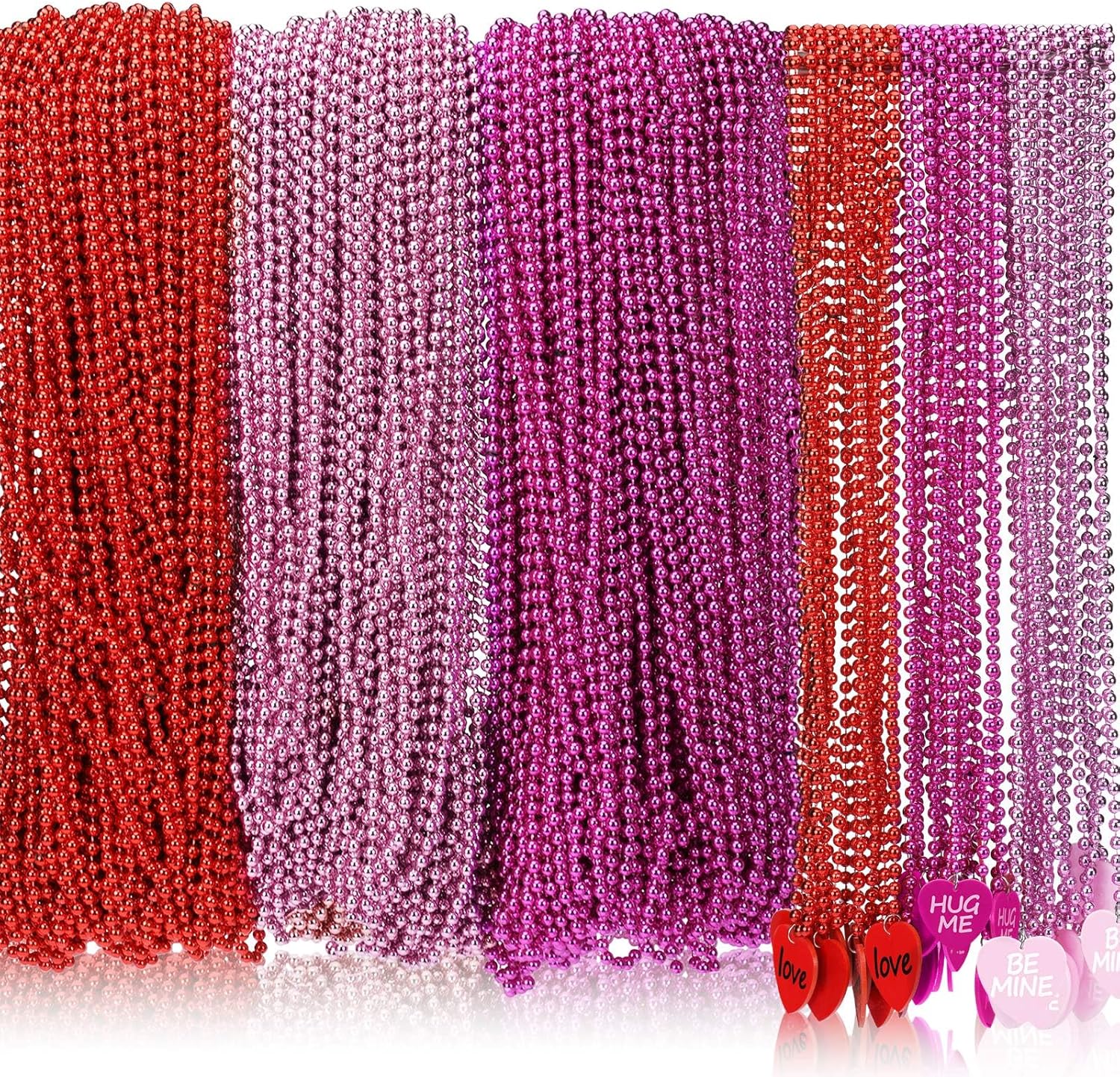 Amazon.com: Kigeli 300 Pcs Pink Gras Beads Necklace Rose Red Bead ...