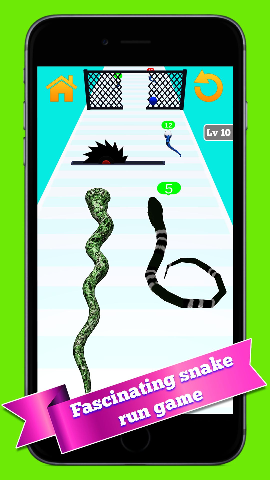 Slithering Snake Fun Run Game: Big 3D Snake Chasing Little Snakes Fun ...