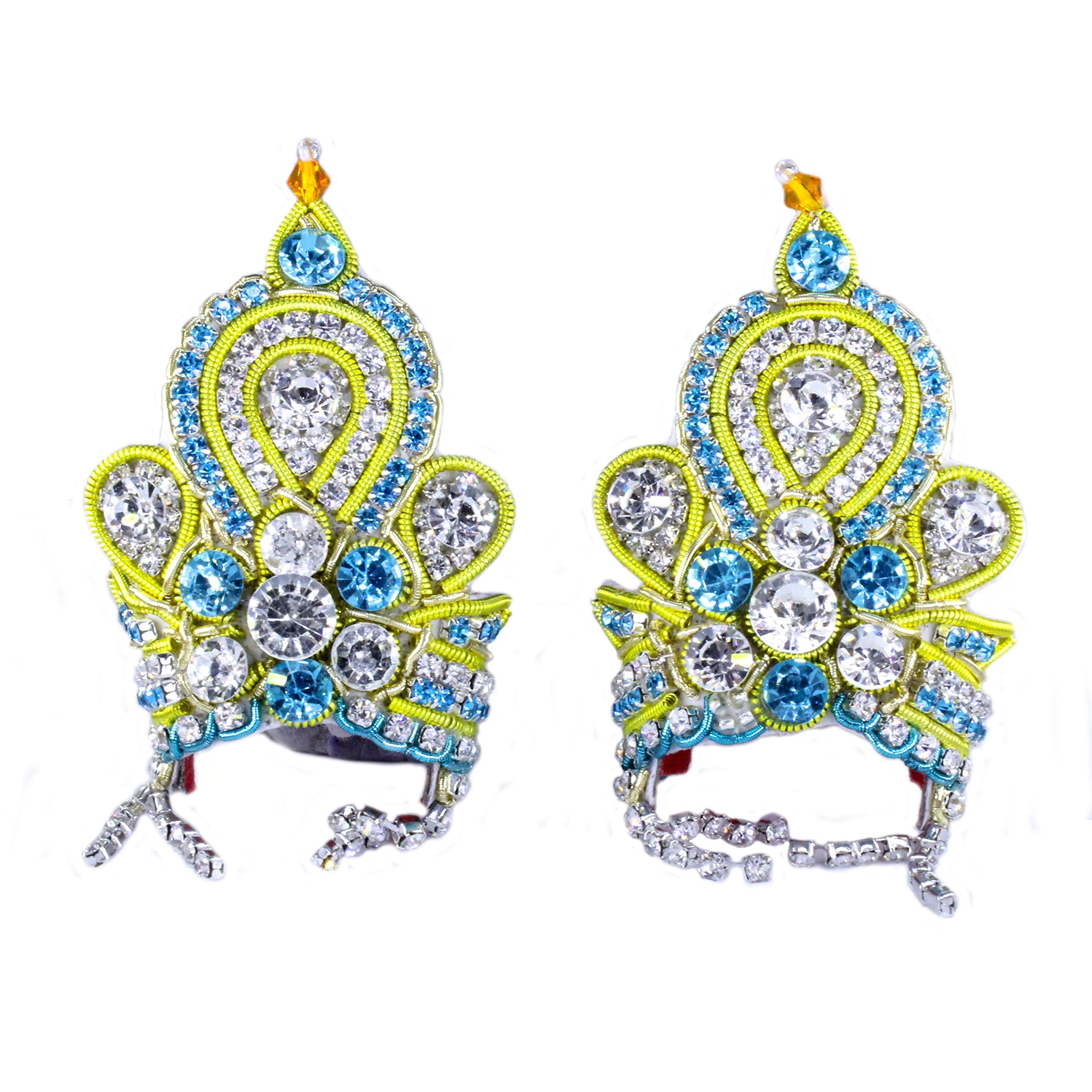 Buy The Holy Mart Blue Solitaire Mukut/Crown Pair for Deities (5 Size ...