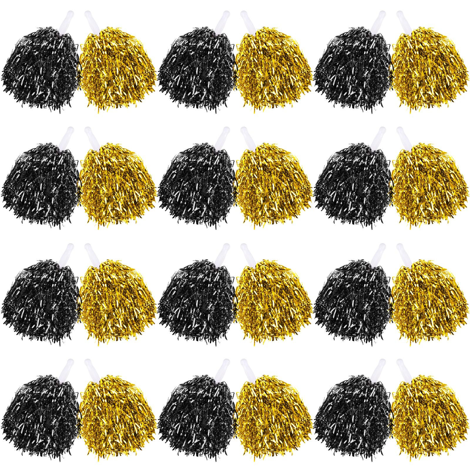 Snapklik.com : 60 Pcs Cheerleading Pom Poms Bulk Kit Metallic Foil Fun ...
