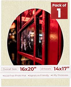 Amazon.com: 16x20 Mat Bevel Cut for 14x17 Photos - Precut Fresh Linen ...