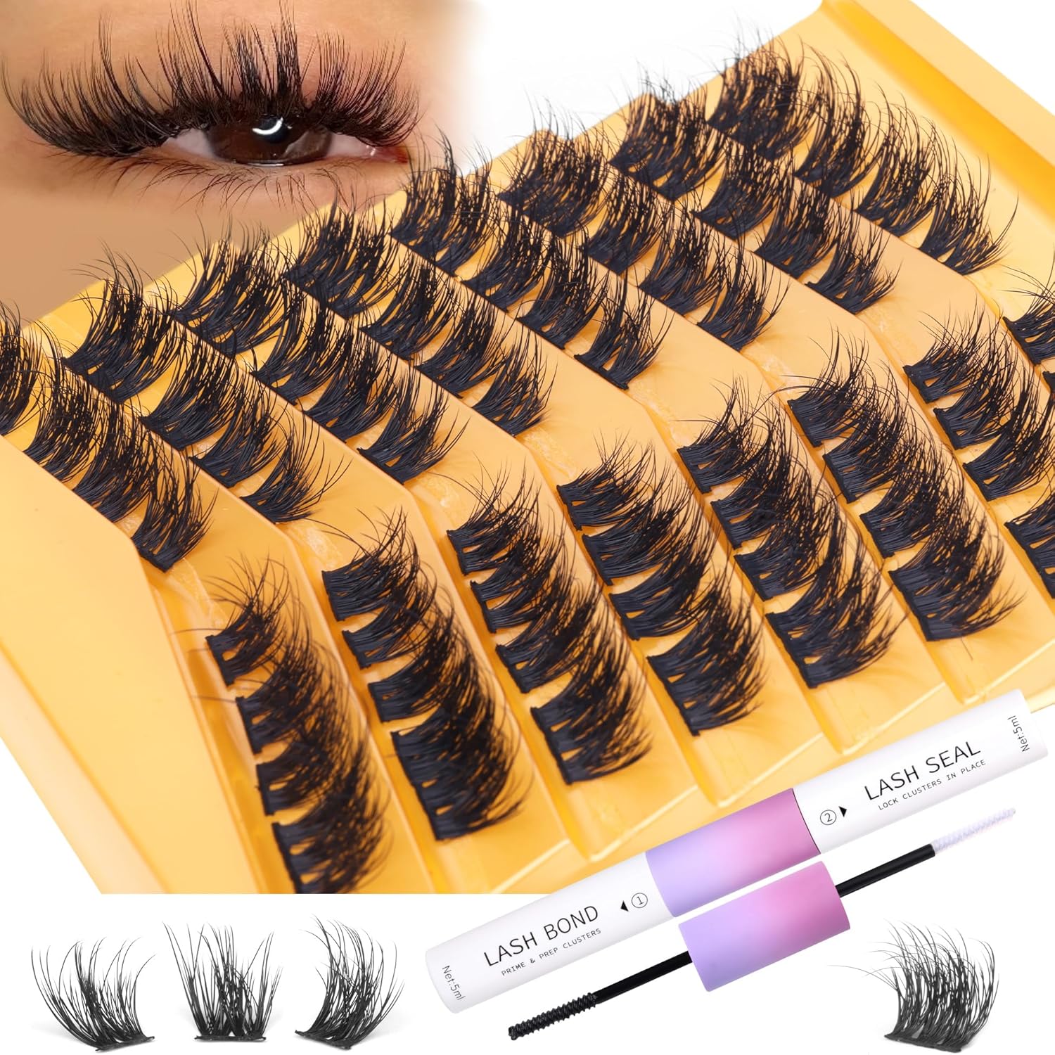 Amazon.com: Wispy Lash Clusters Fluffy Mink Lash Clusters Eyelash ...