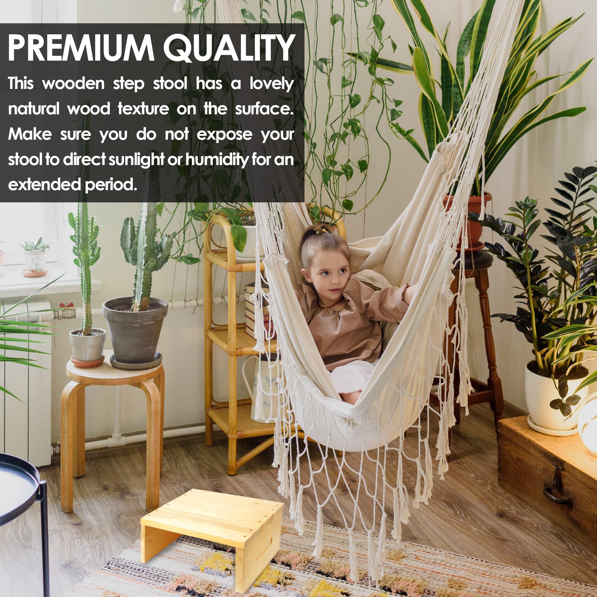 Wood Step Stool - Vintage Portable Wooden Steeping Single Step Stool ...