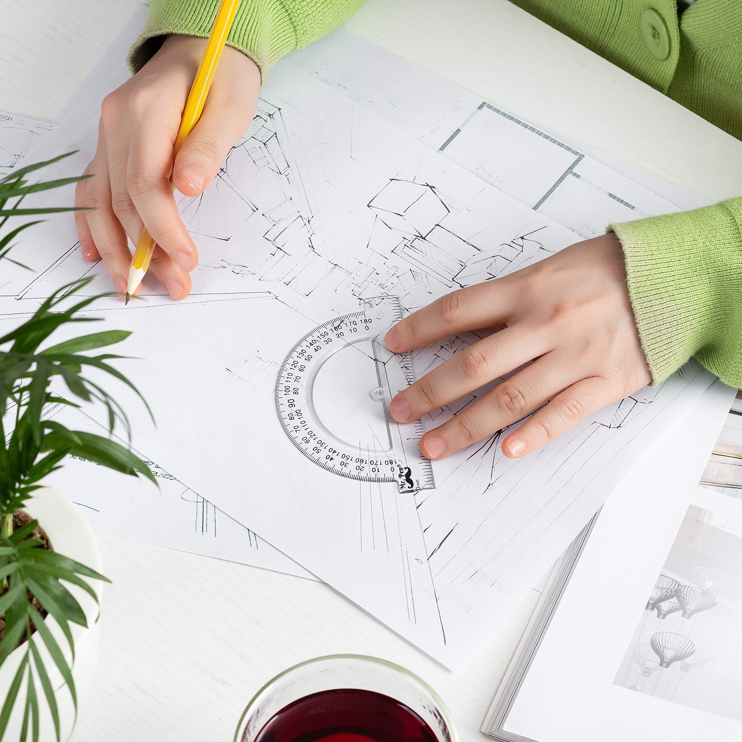 Mr. Pen- Small Protractor, 4 Inch Protractor, Pack of 3, Protractor ...