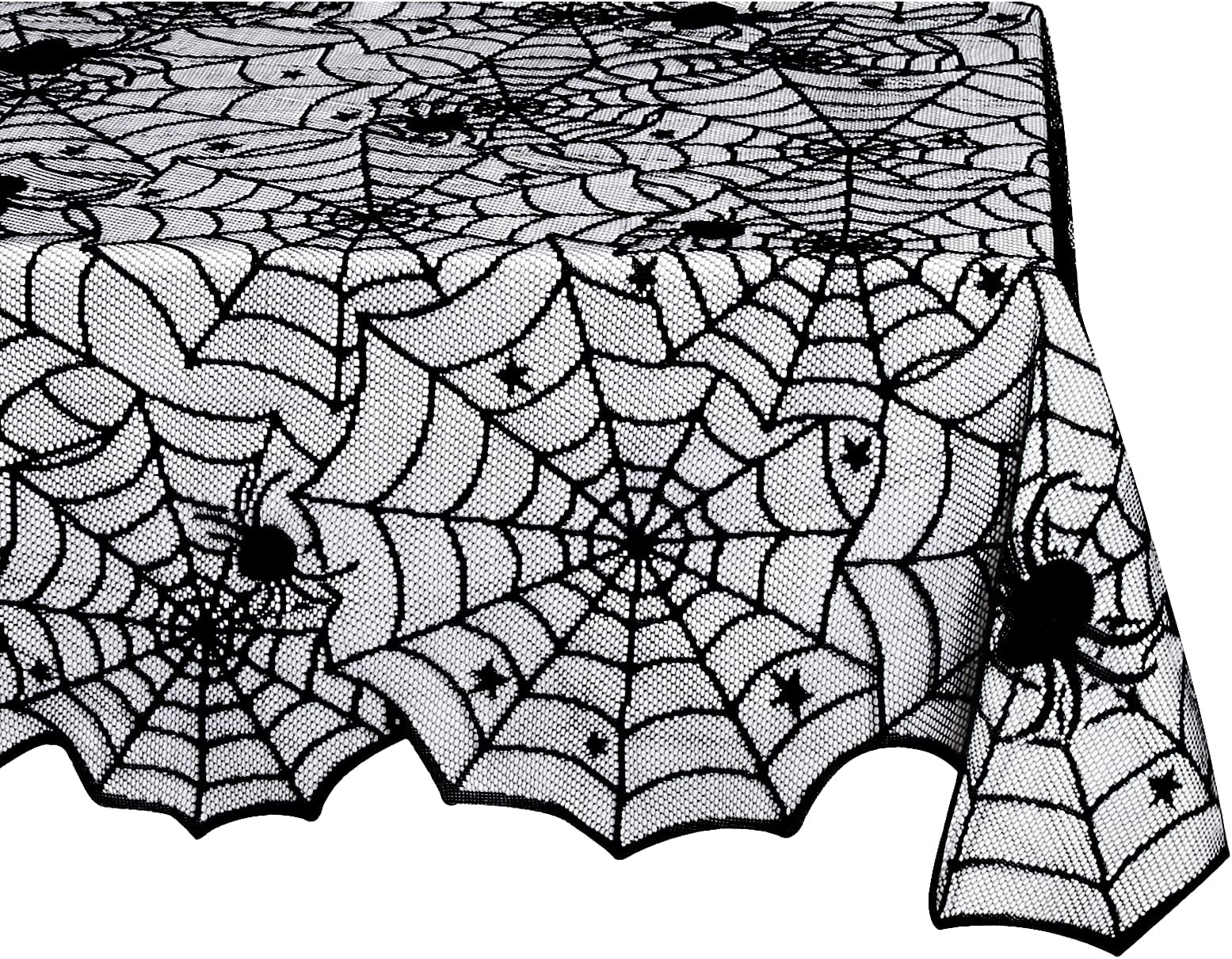 Amazon.com: Awtlife Halloween Lace Tablecloth Bat Spider Web For ...